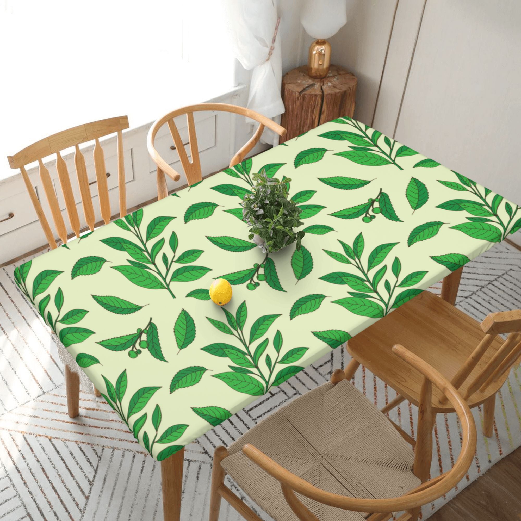 Home Deluxe Tablecloth Flower Pattern Background Waterproof Elastic Rim ...