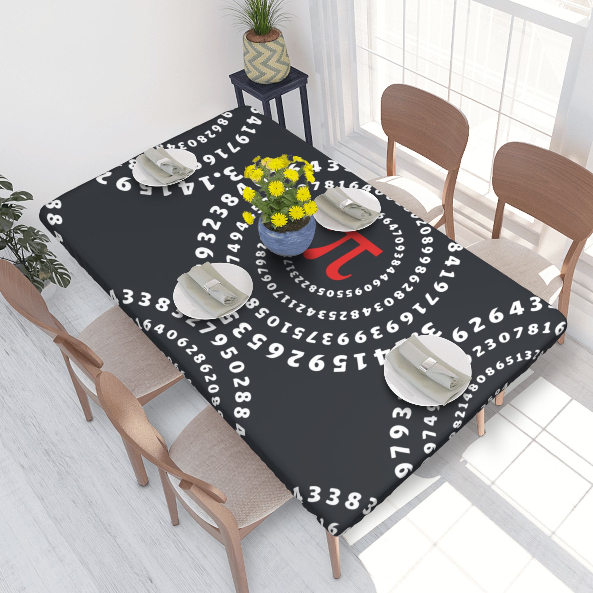 Home Deluxe Tablecloth Funny Pi Spiral Circumference Mathematics ...