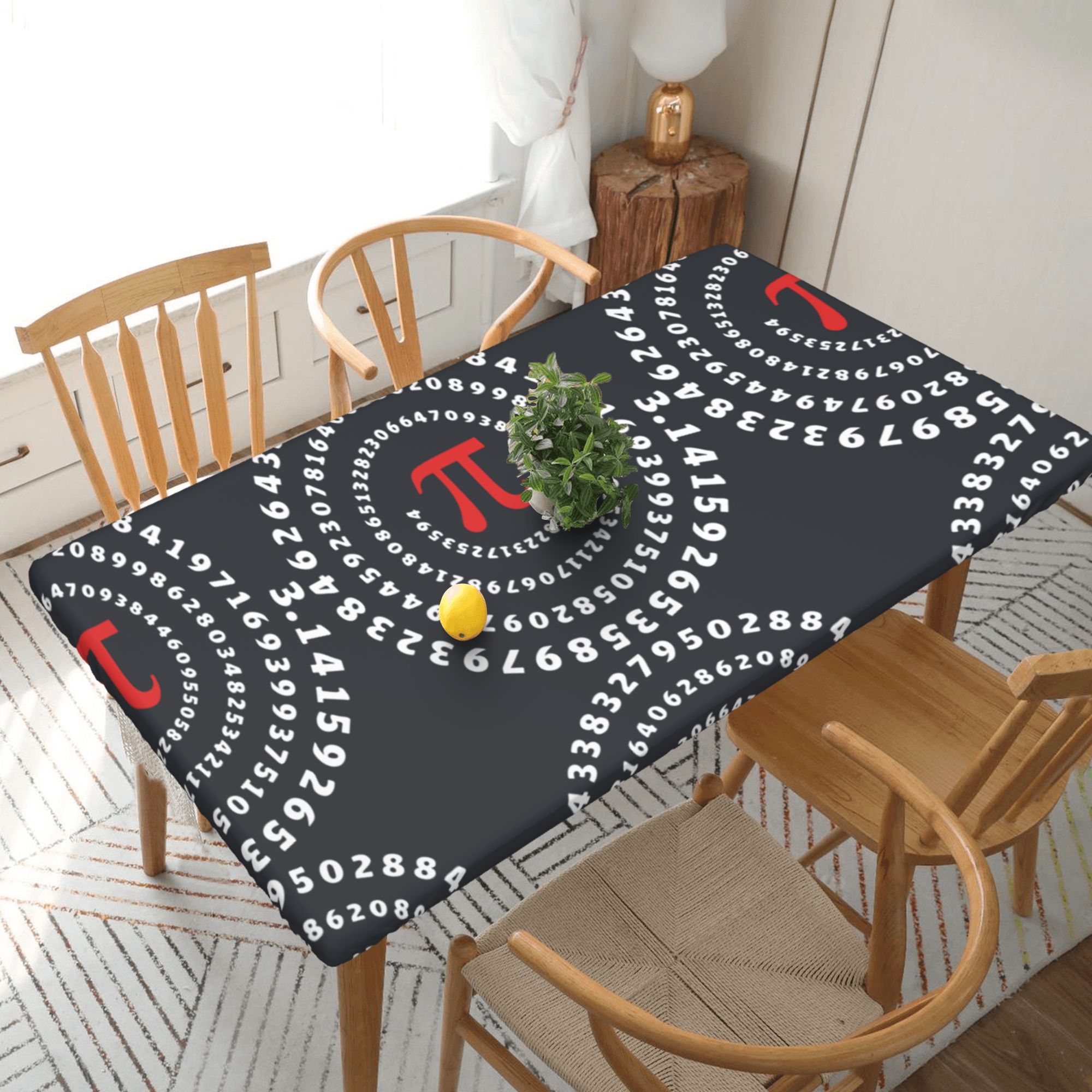 Home Deluxe Tablecloth Funny Pi Spiral Circumference Mathematics ...