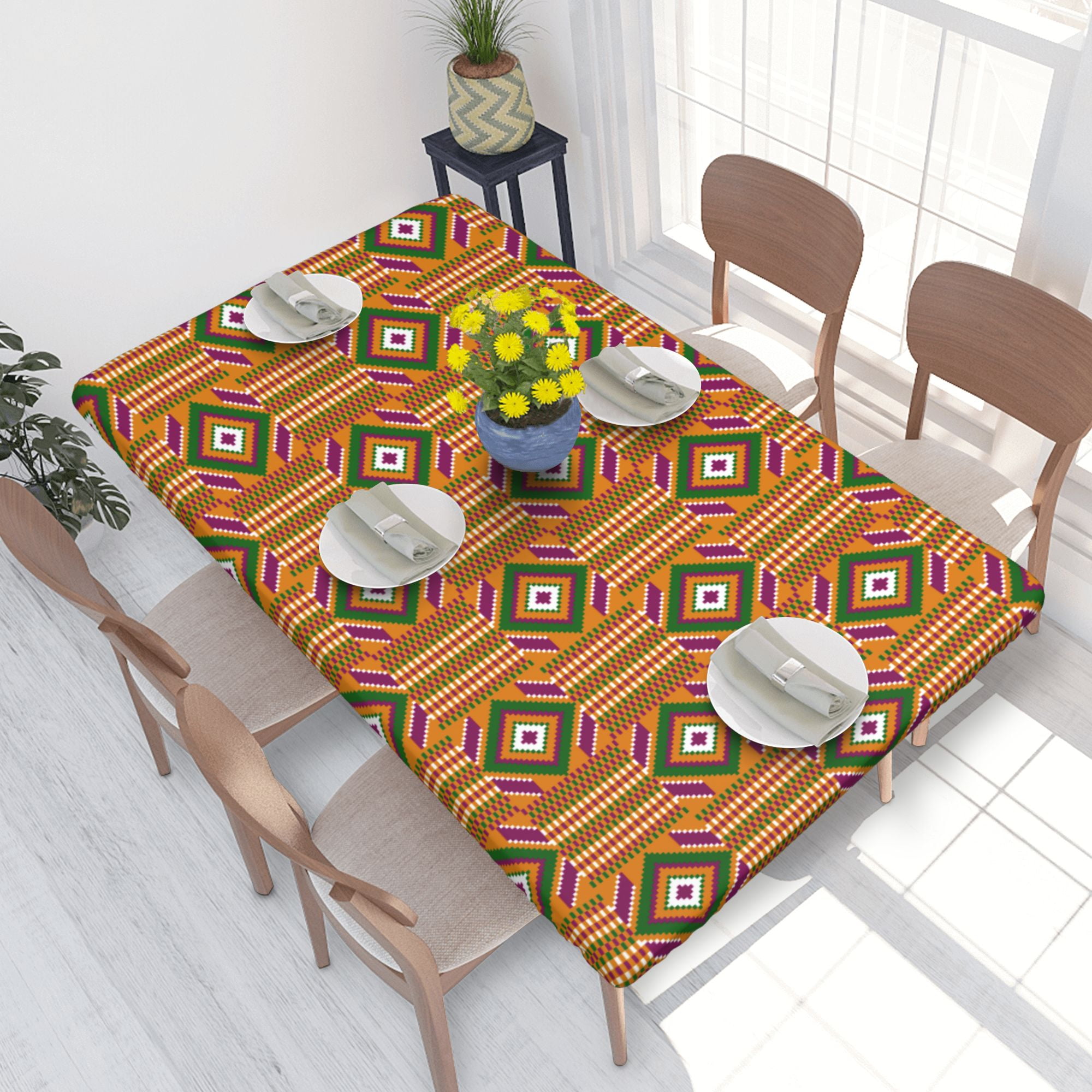 Home Deluxe Tablecloth Ghana Kente Fabric African Print Tribal ...