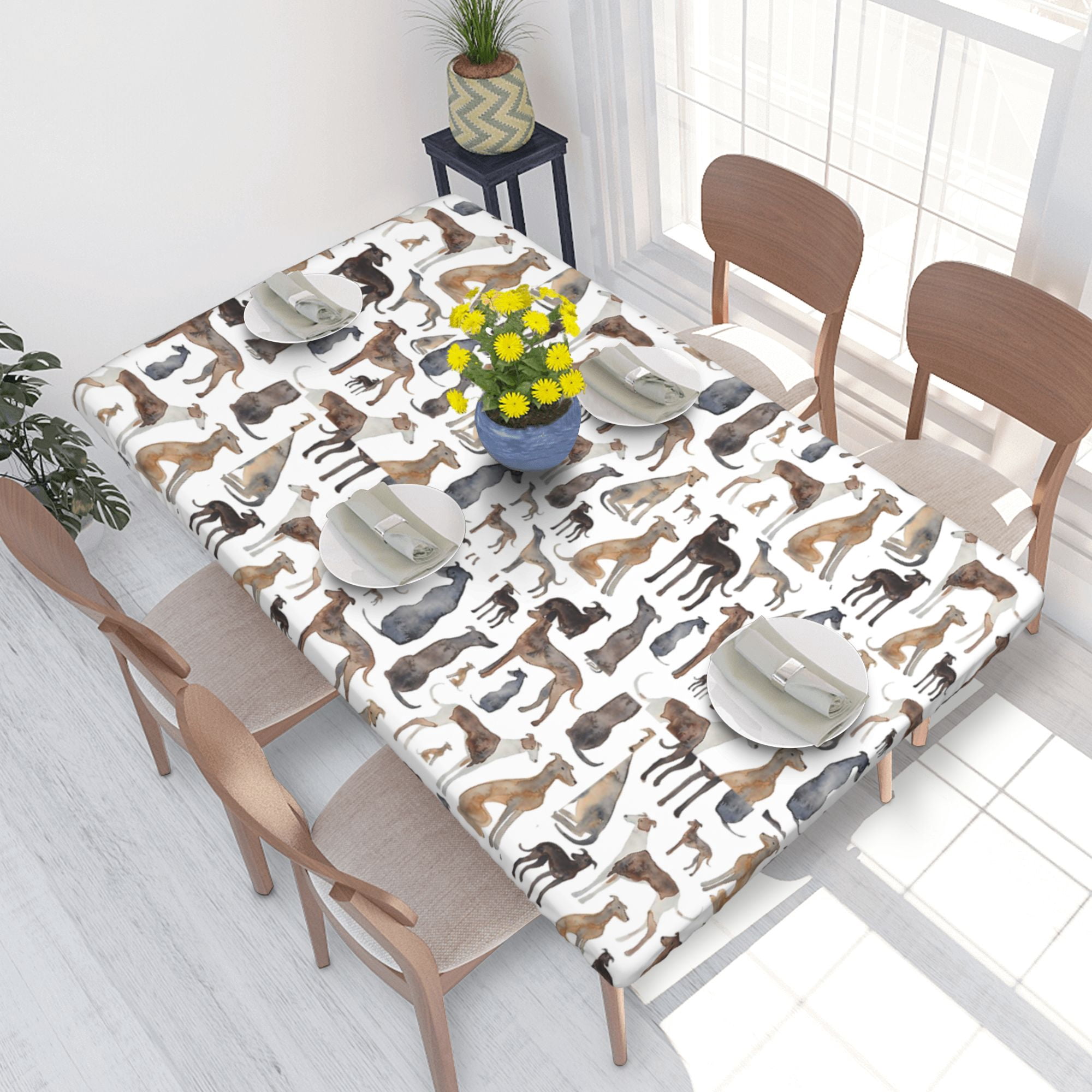Home Deluxe Tablecloth Greyhounds Wippets And Lurcher Dogs Waterproof ...