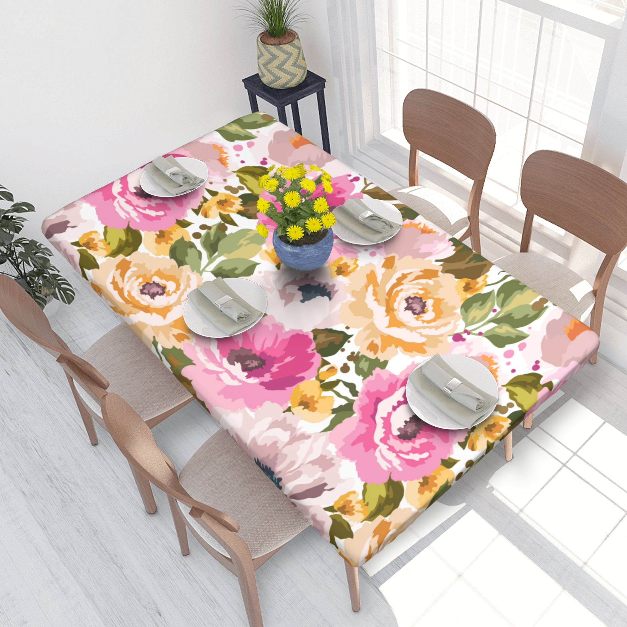 Home Deluxe Tablecloth Impressionist Style Floral Background (1 ...