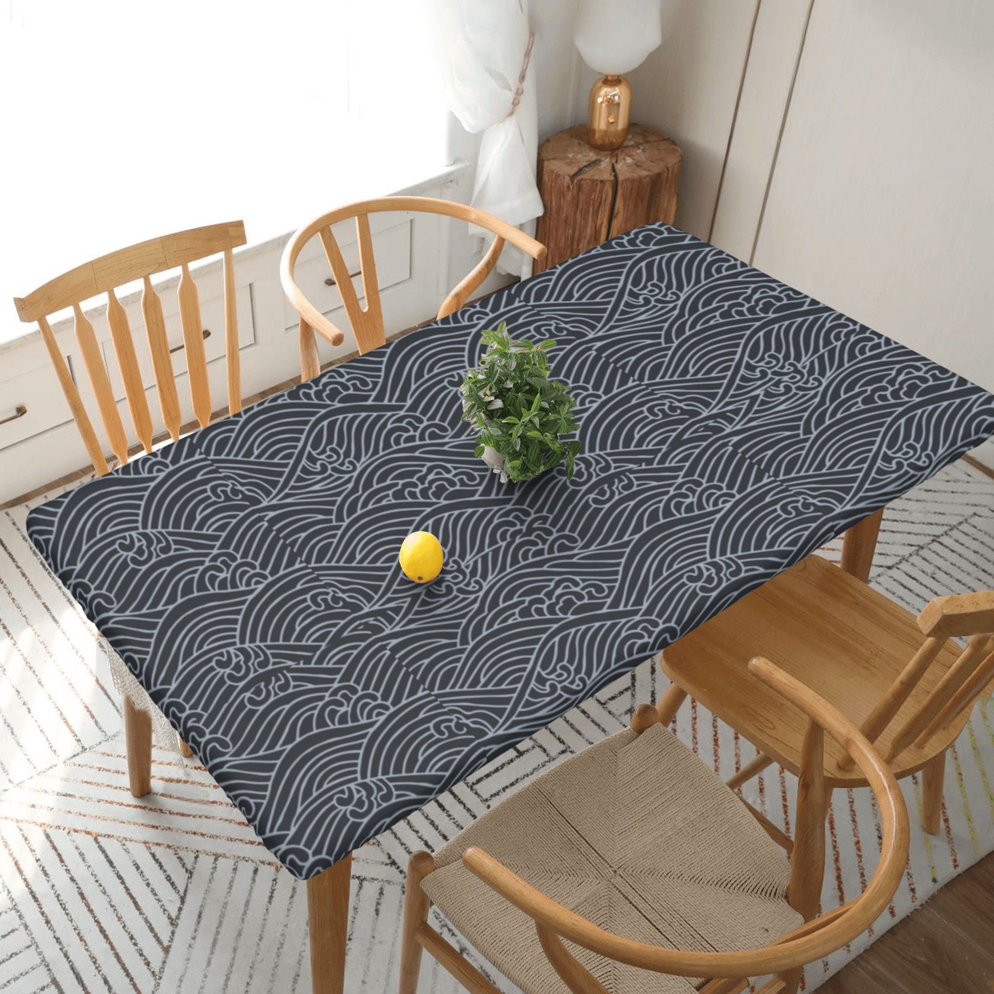 Home Deluxe Tablecloth Japanese Traditional Aranami Wave Nature ...