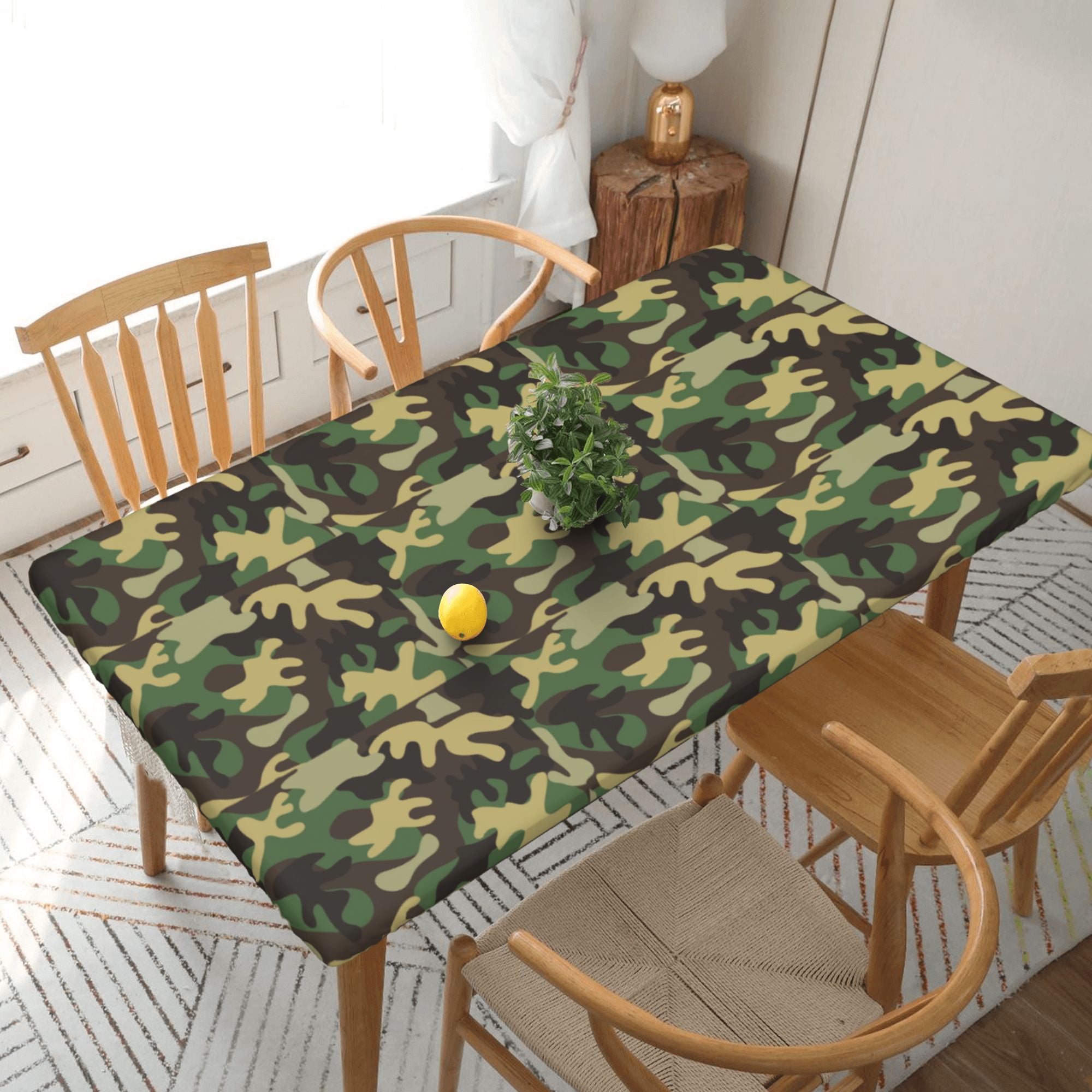 Home Deluxe Tablecloth Military-Camouflage Waterproof Elastic Rim Edged ...