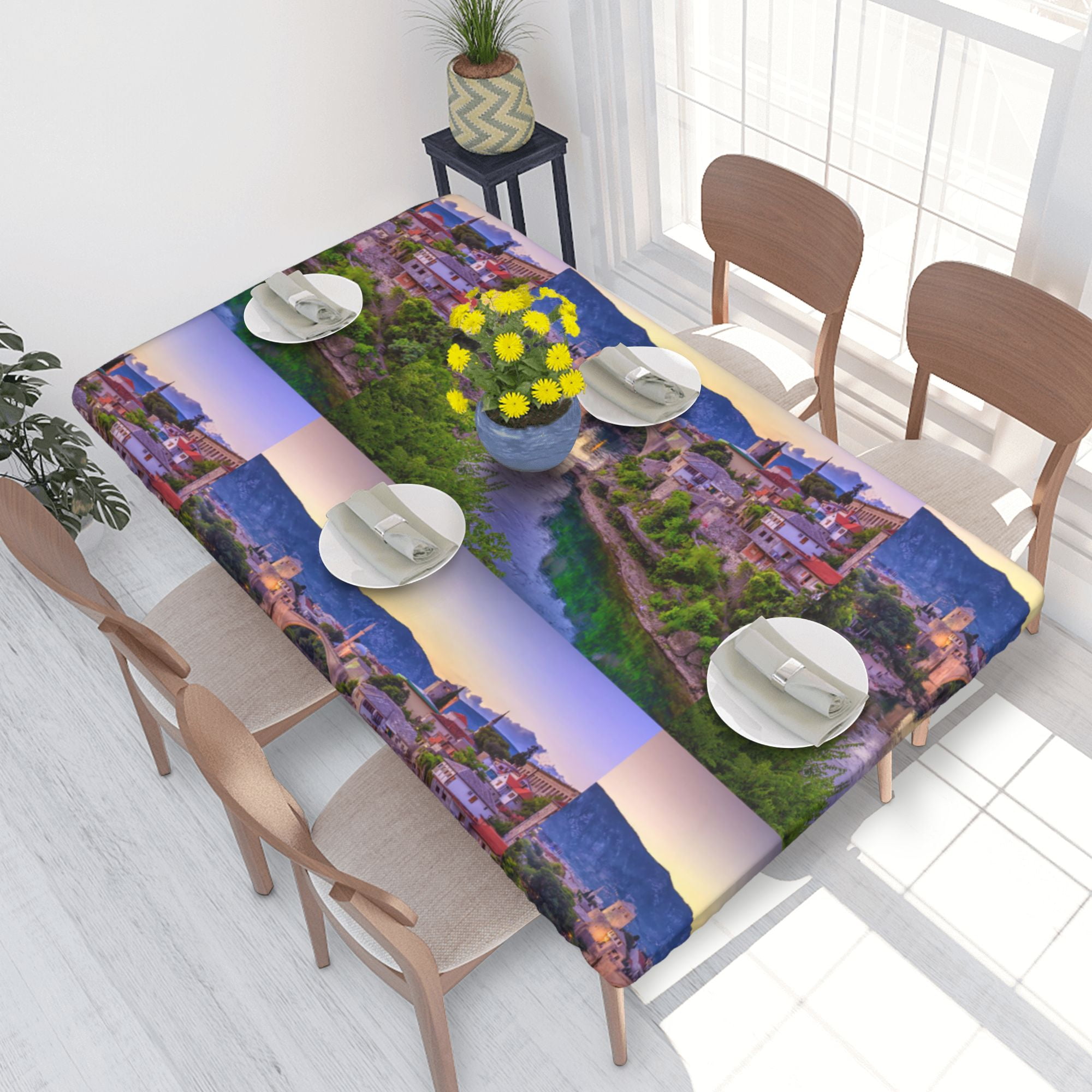 Home Deluxe Tablecloth Mostar Bridge Bosnia And Herzegovina Waterproof ...