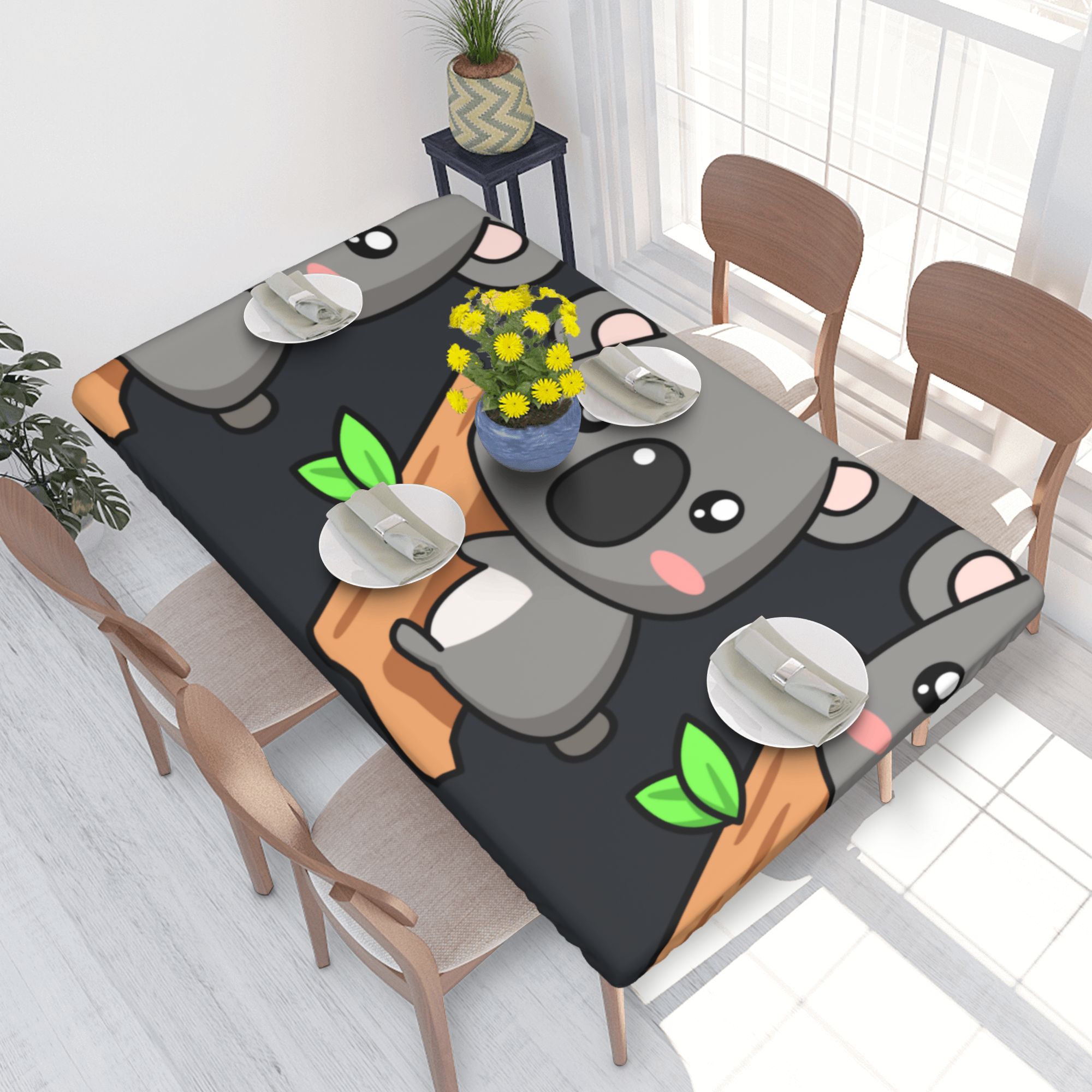 Home Deluxe Tablecloth Niedliche Koala----Cute Koala Waterproof Elastic ...