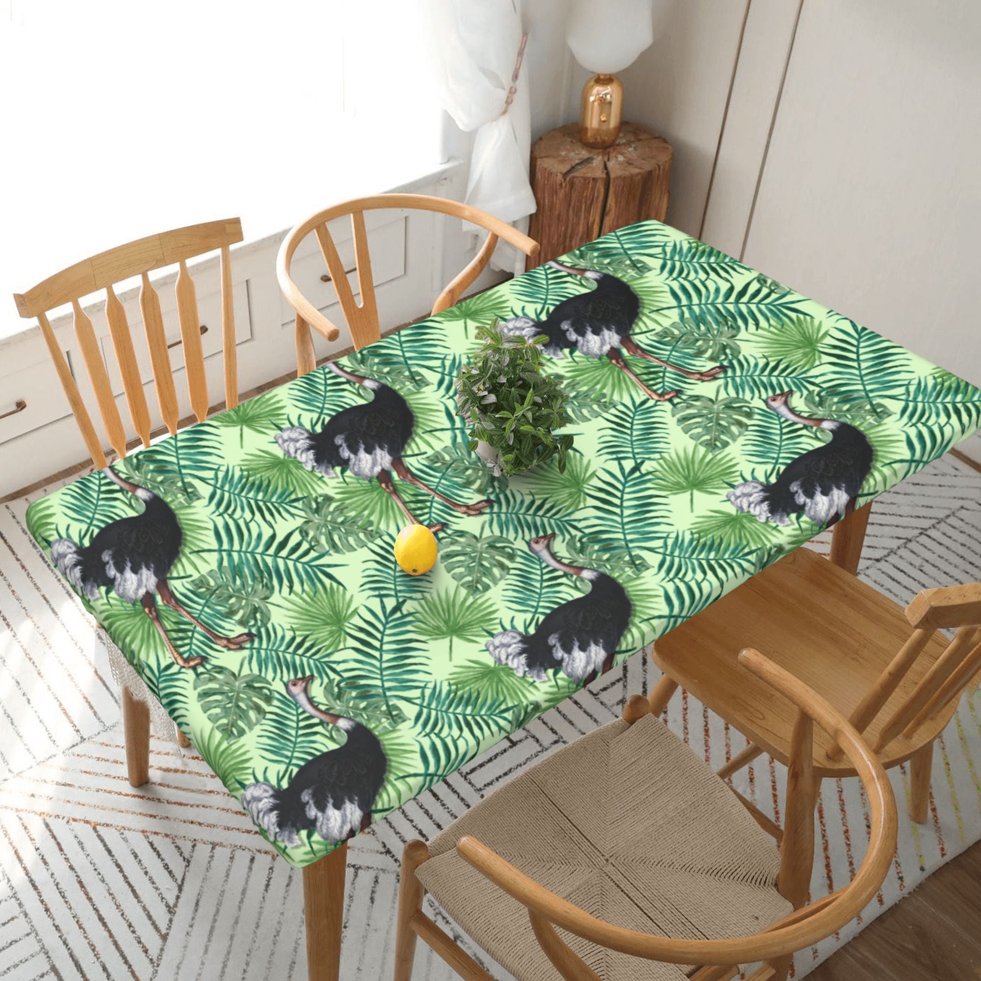 Home Deluxe Tablecloth Ostrich Exotic Vintage Background Waterproof ...