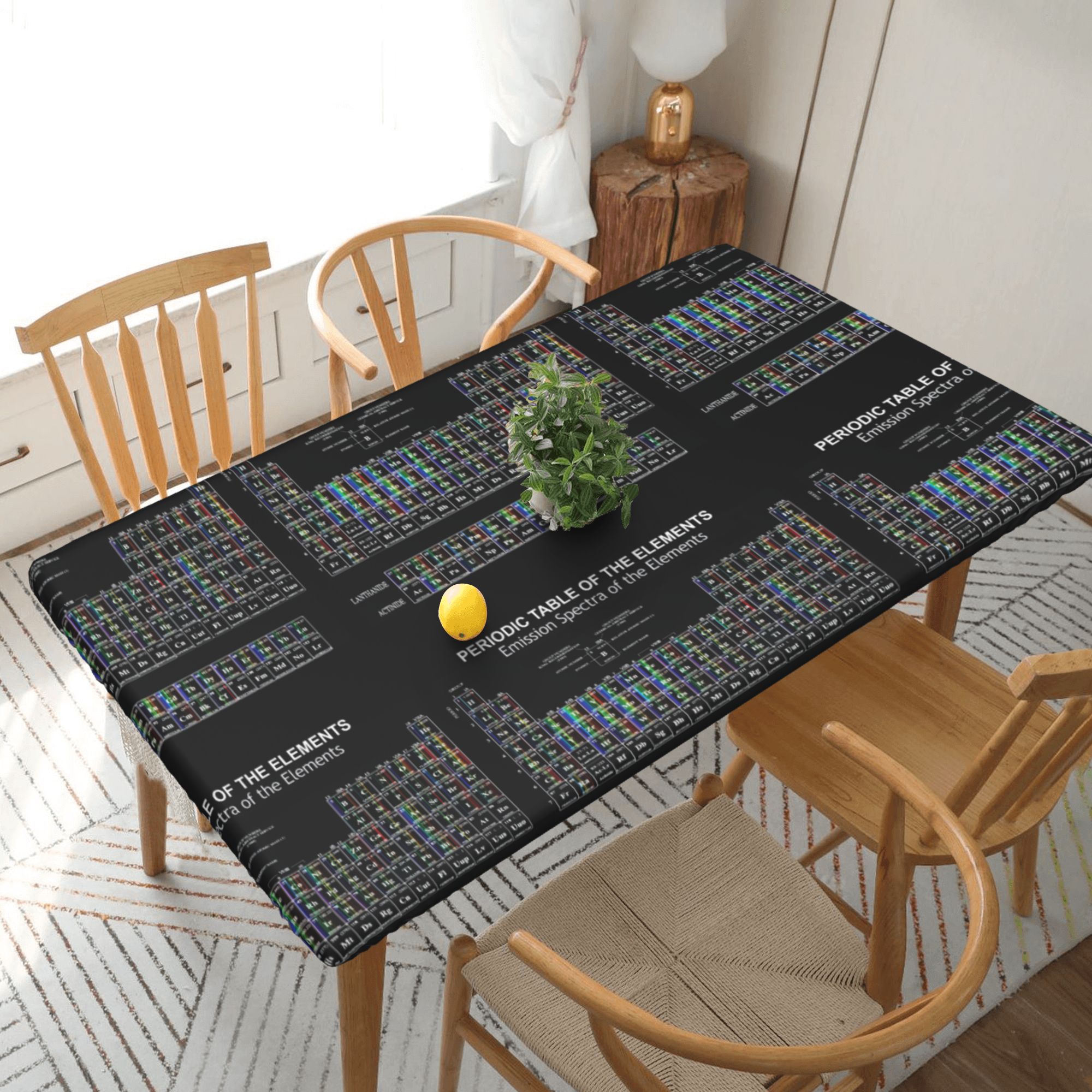 Home Deluxe Tablecloth Periodic Table Of Chemical Elements Waterproof ...
