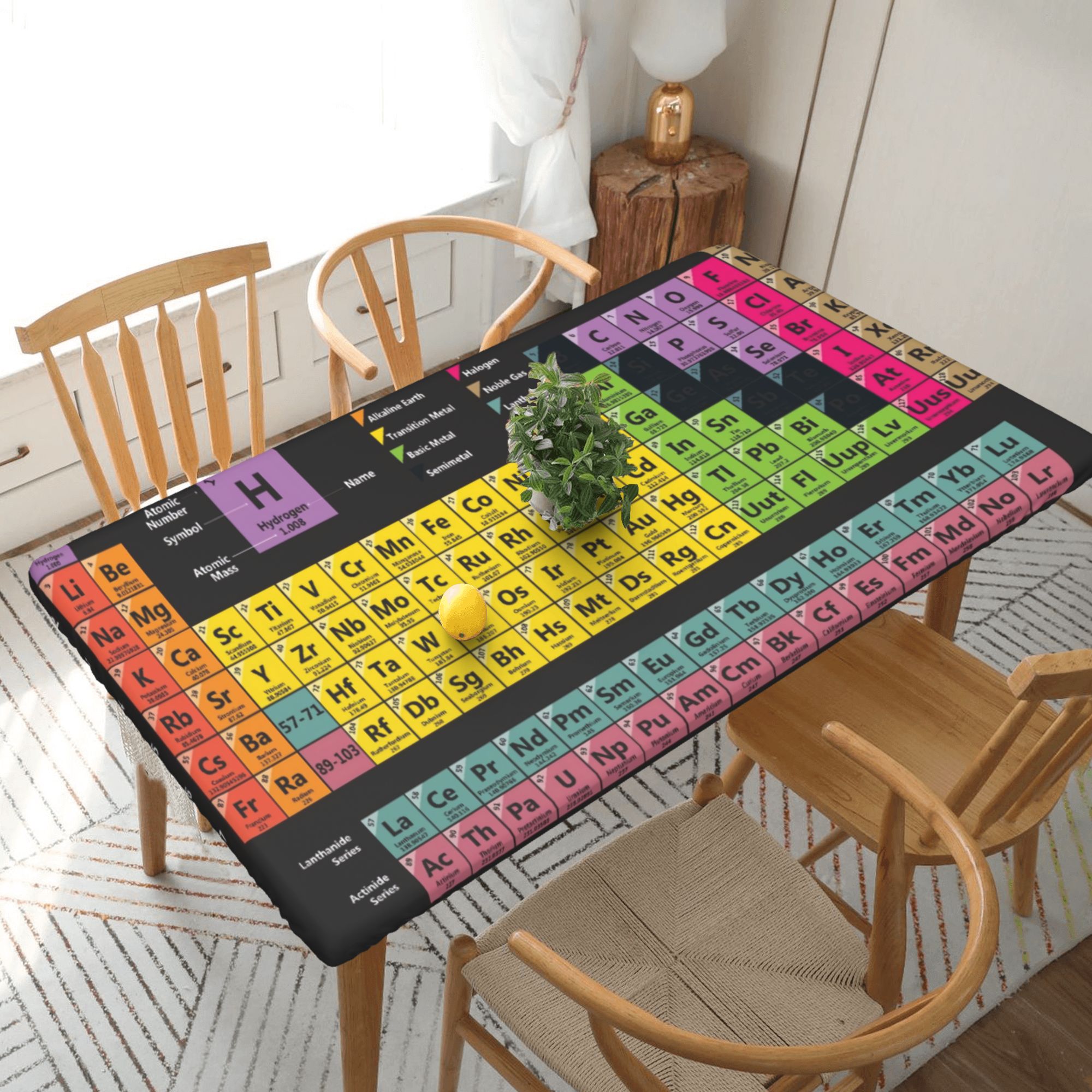 Home Deluxe Tablecloth Periodic Table Of The Elements Chemistry ...