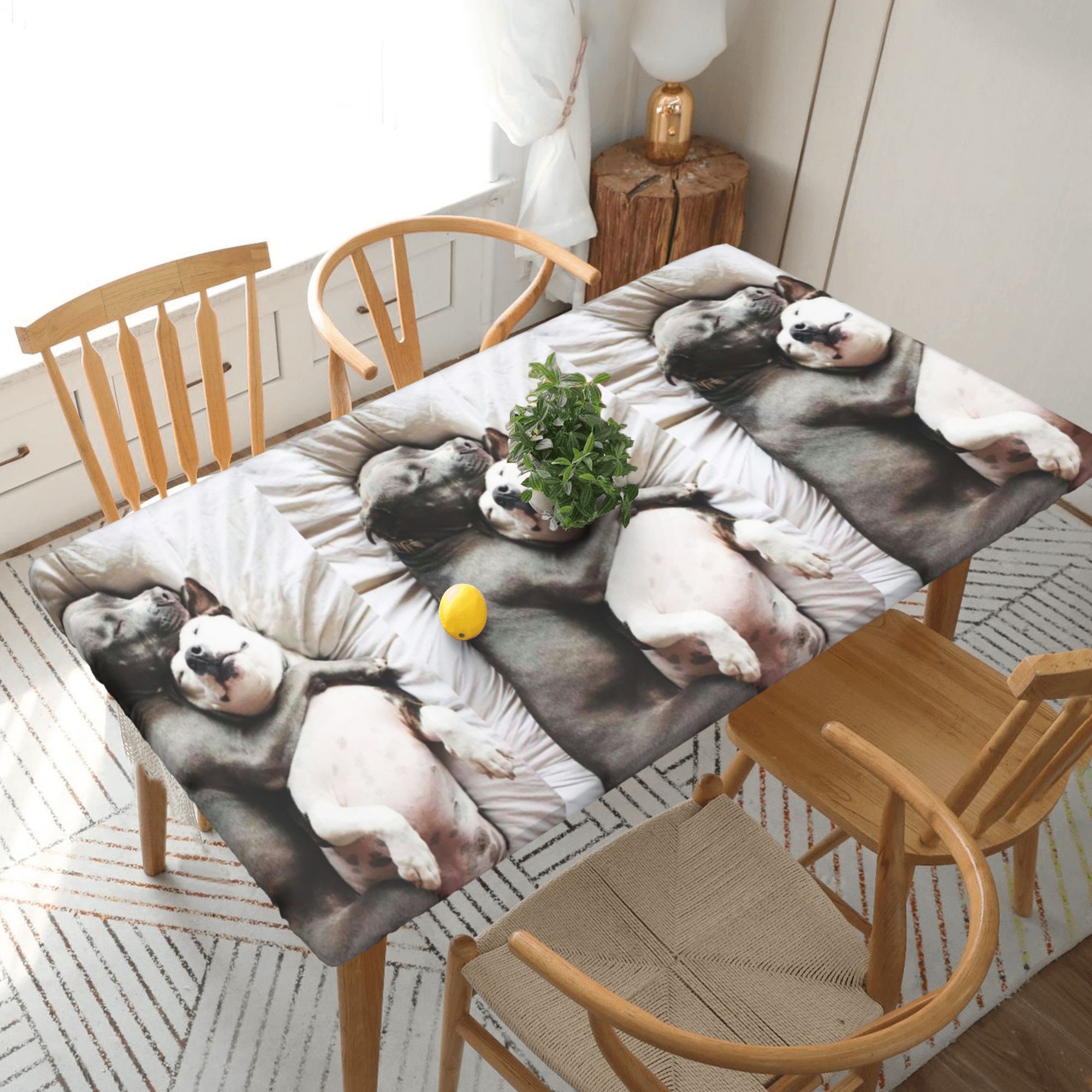 Home Deluxe Tablecloth Pit Bull Cuddle Love And Sweetness Pitbull ...