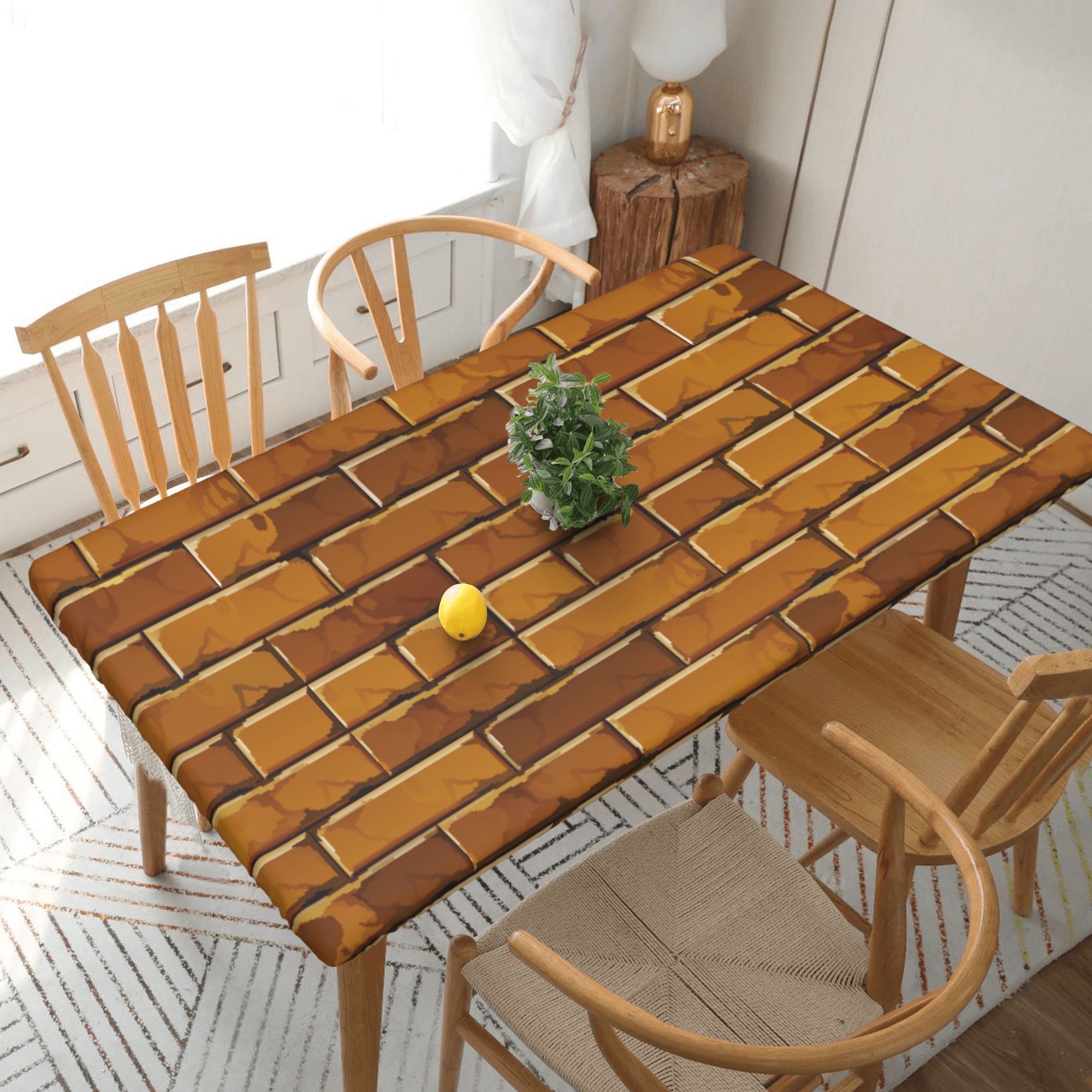Home Deluxe Tablecloth Retro Brick Wall Pattern Background Waterproof ...