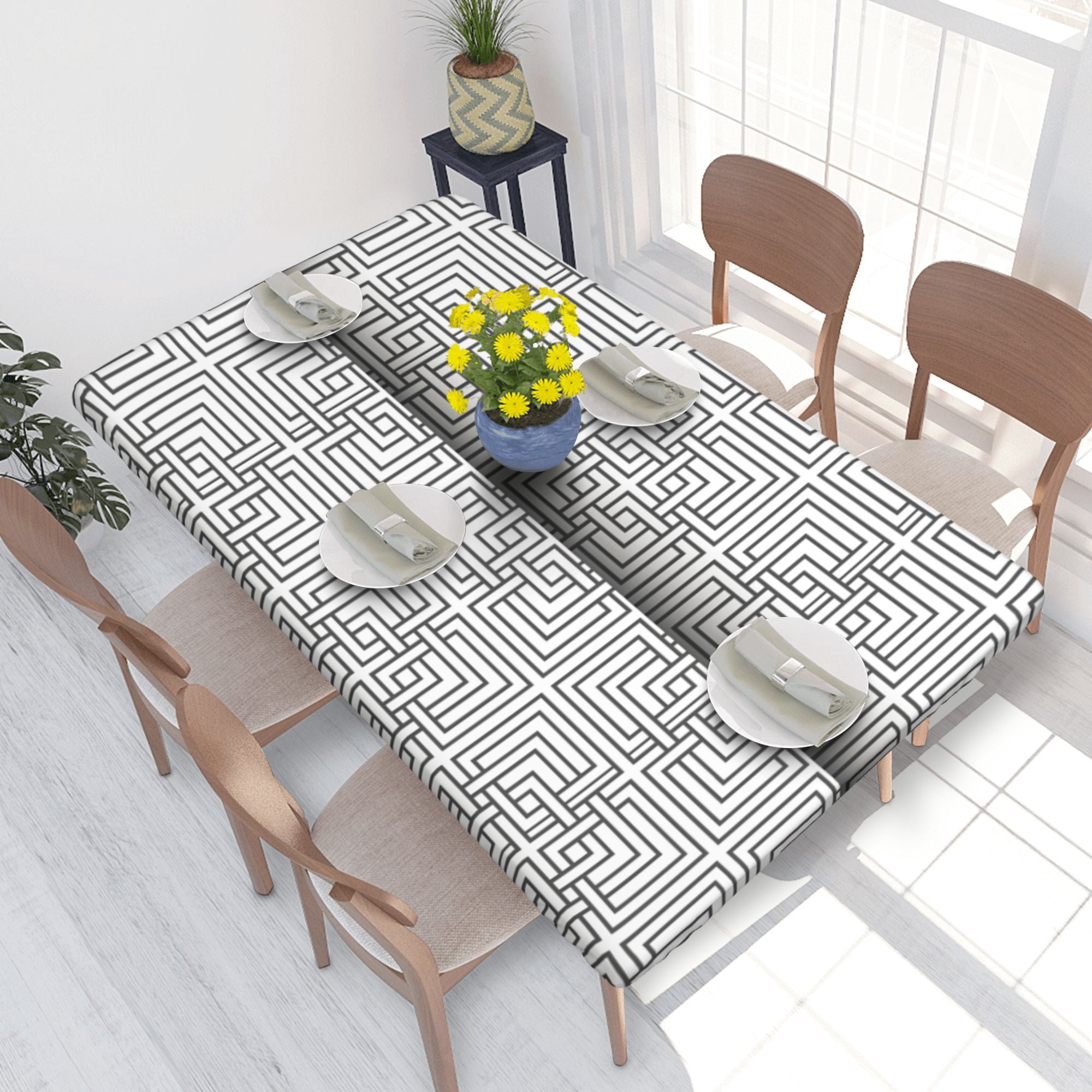 Home Deluxe Tablecloth Retro Seamless Floral Pattern (1) Waterproof ...