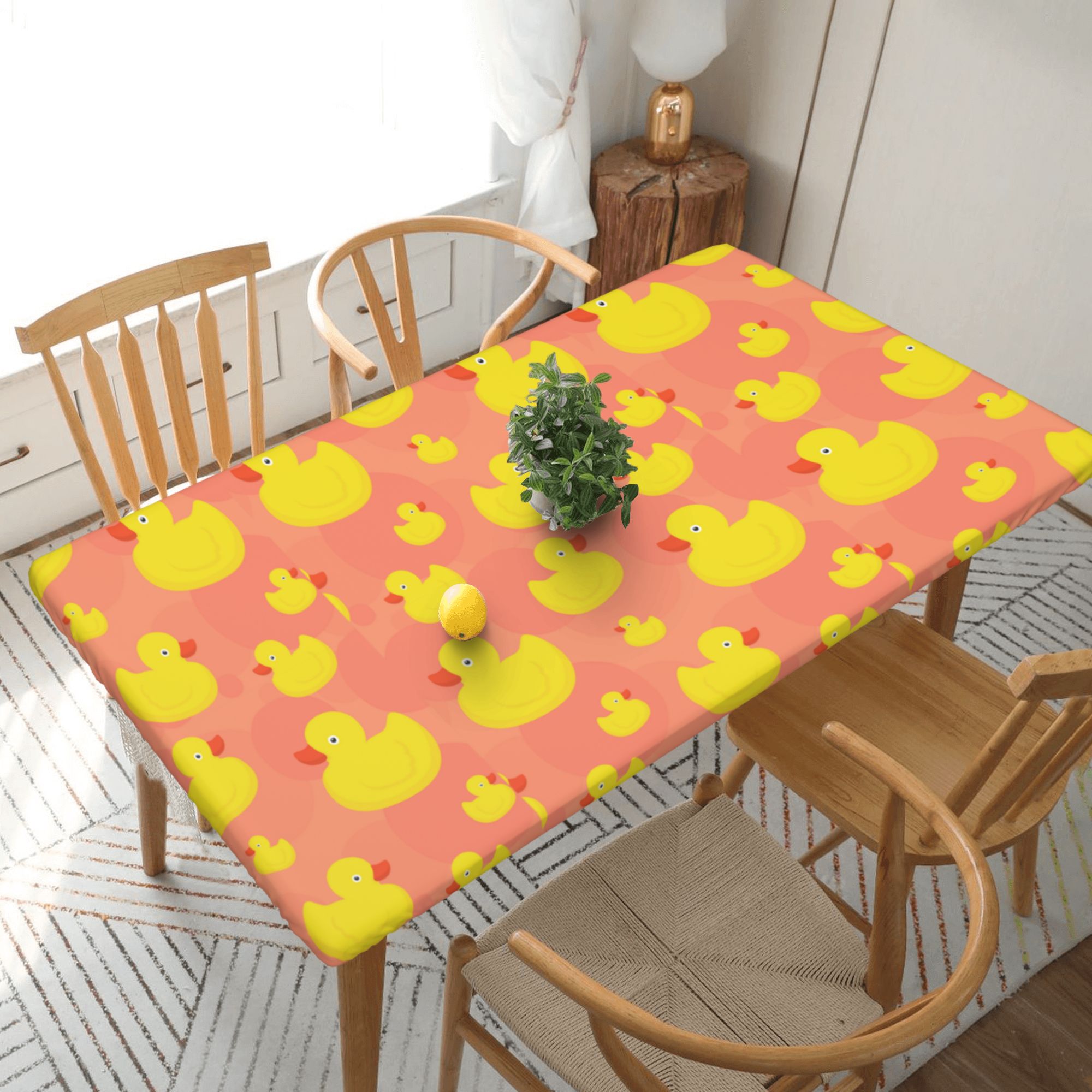 Home Deluxe Tablecloth Rubber Duck Waterproof Elastic Rim Edged Table ...