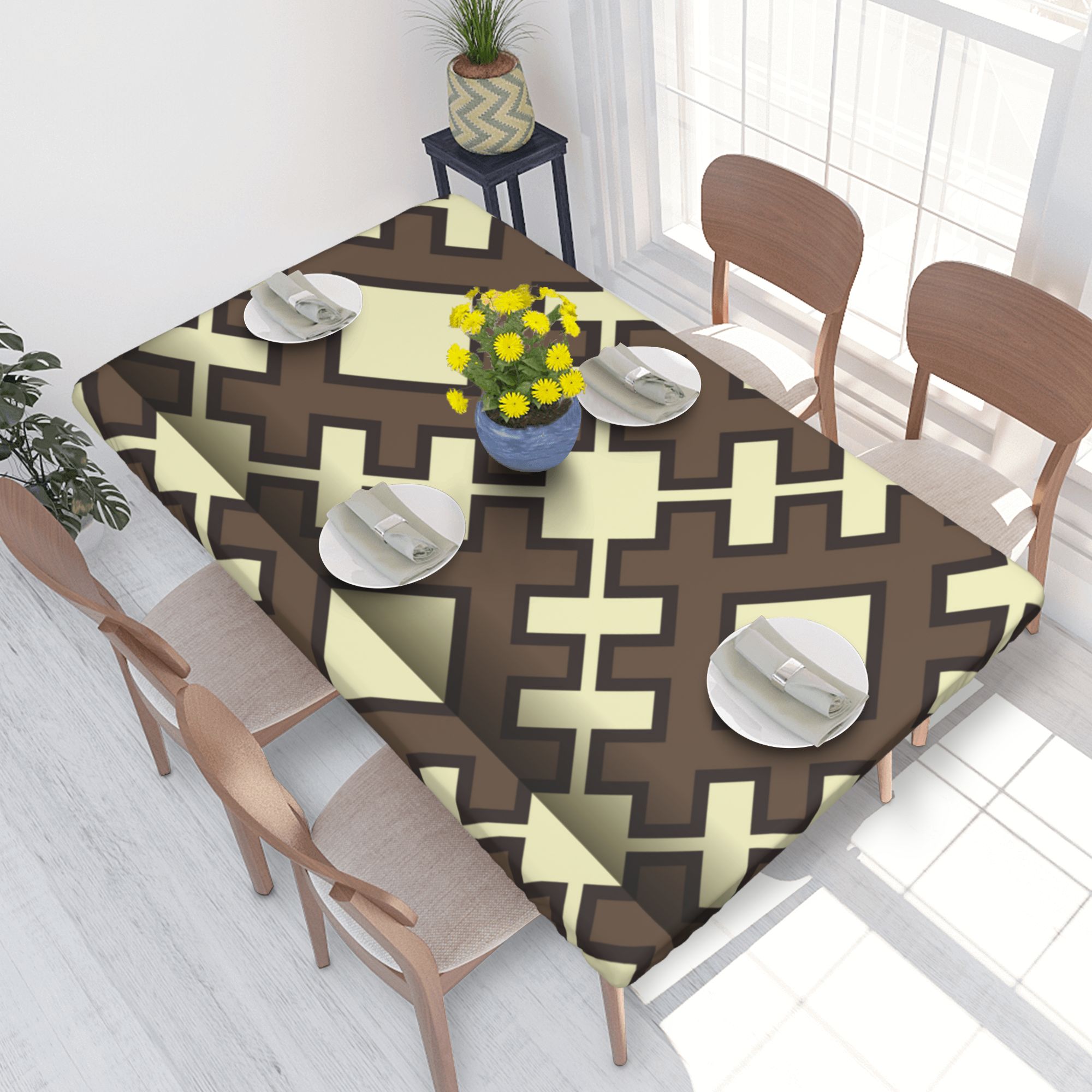 Home Deluxe Tablecloth School Theme Pattern Waterproof Elastic Rim ...