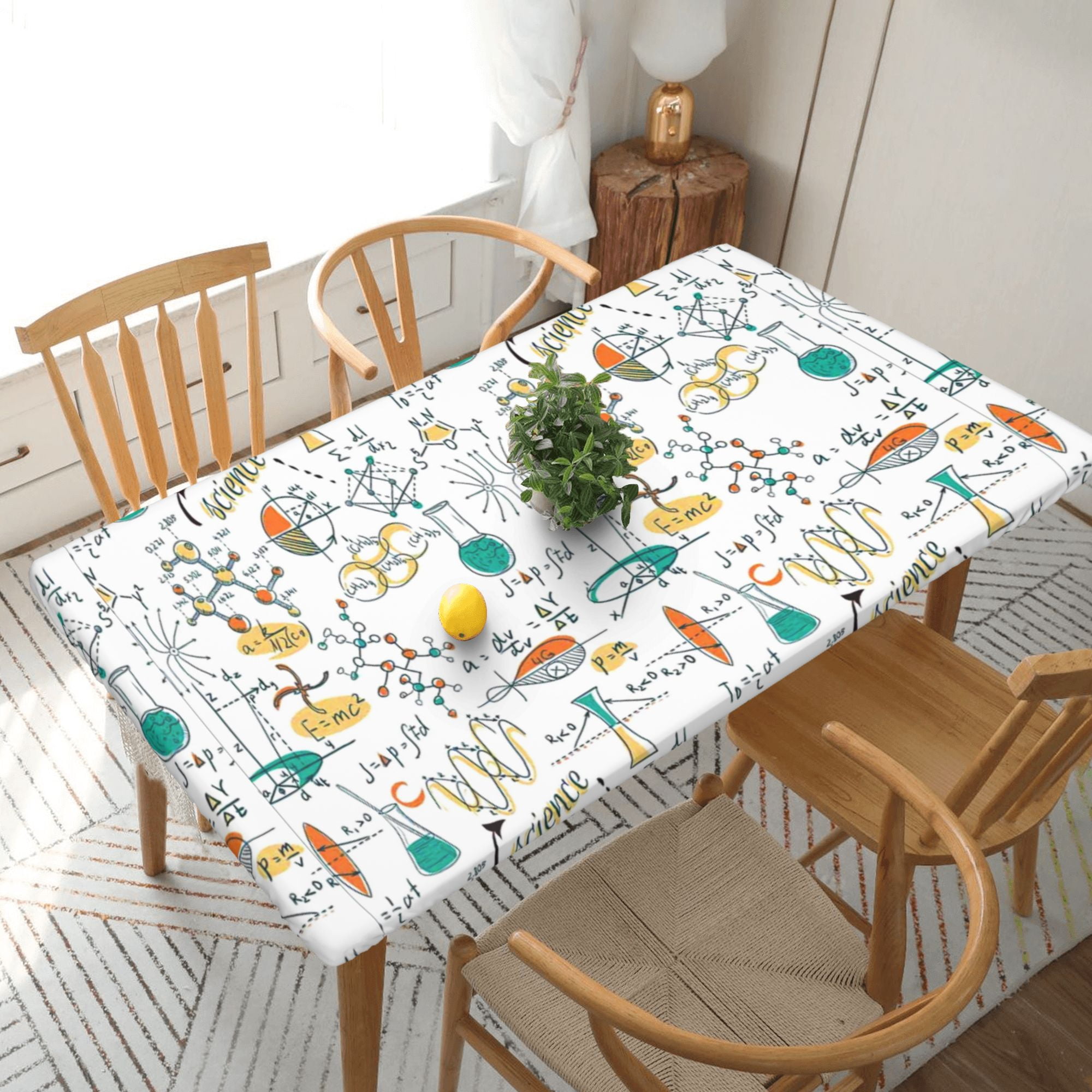 Home Deluxe Tablecloth Science Lab Objects Education Themed Drawing ...