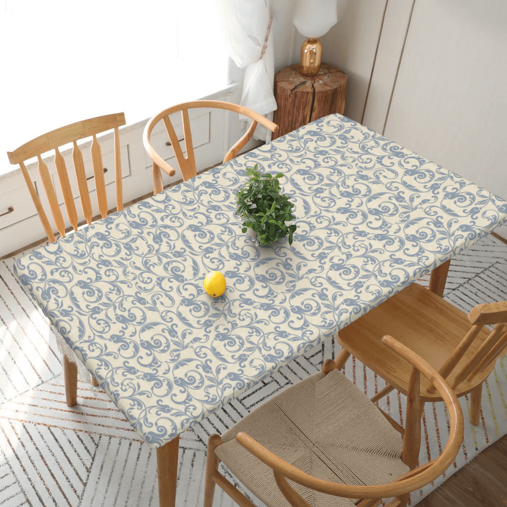 Home Deluxe Tablecloth Seamless Background Waterproof Elastic Rim Edged ...