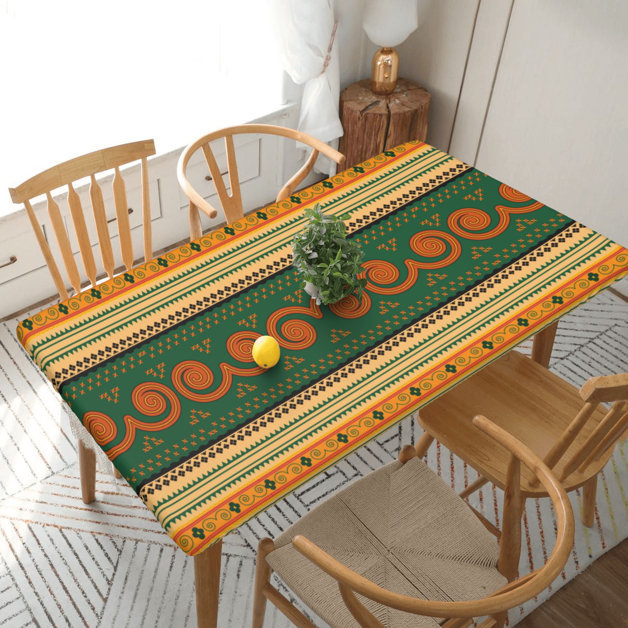 Home Deluxe Tablecloth Thailand Traditional Patterns Waterproof Elastic ...