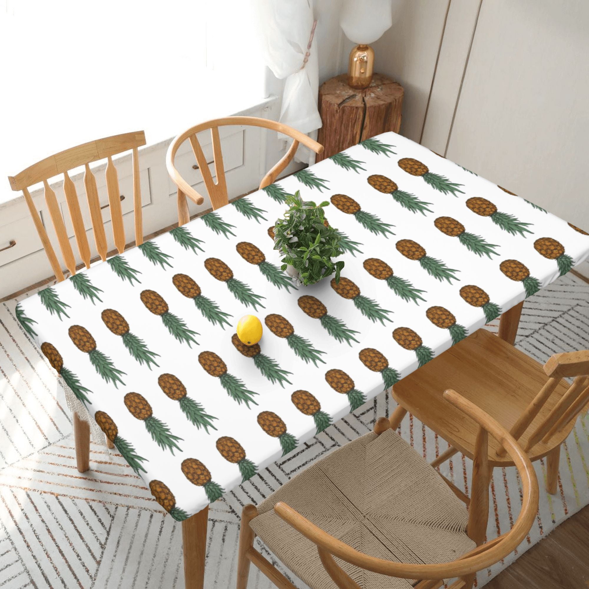 Home Deluxe Tablecloth Upside-Down-Pineapple Waterproof Elastic Rim ...