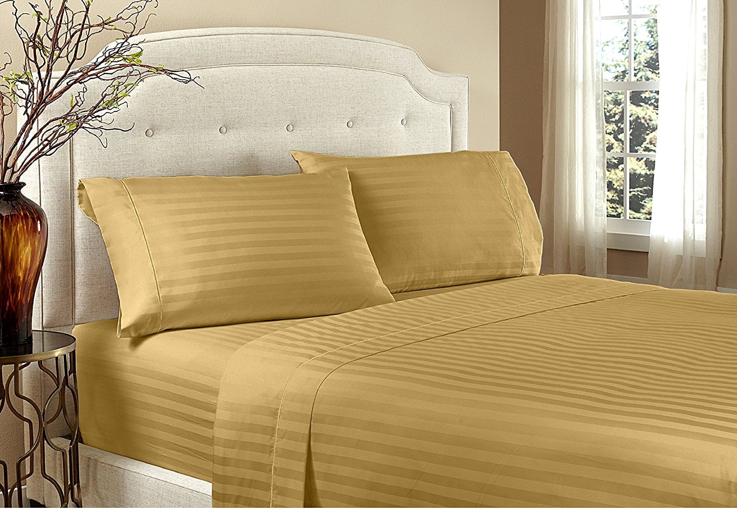 Home Design 1800 Series Luxurious Hotel Stripe Sheet Sets (California ...