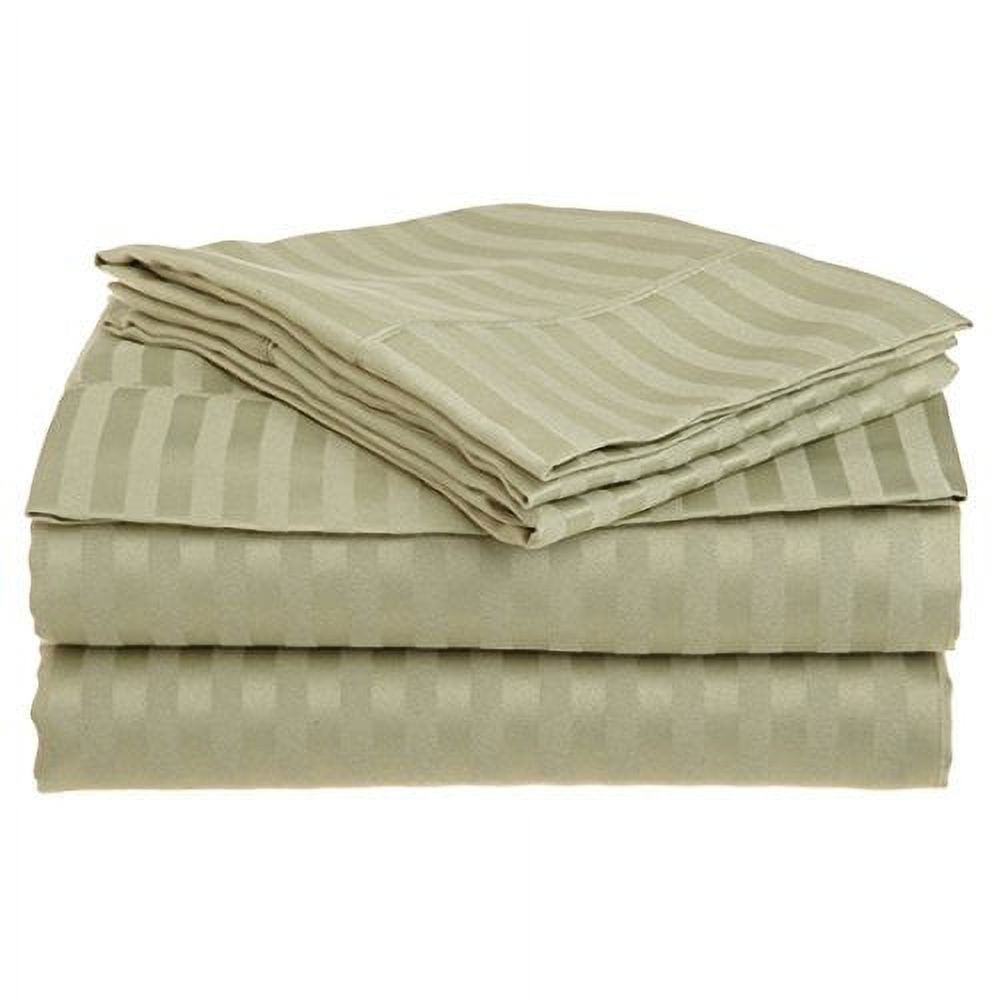 Home Design 1800 Series Luxurious Hotel Stripe Sheet Sets (King, Sage ...