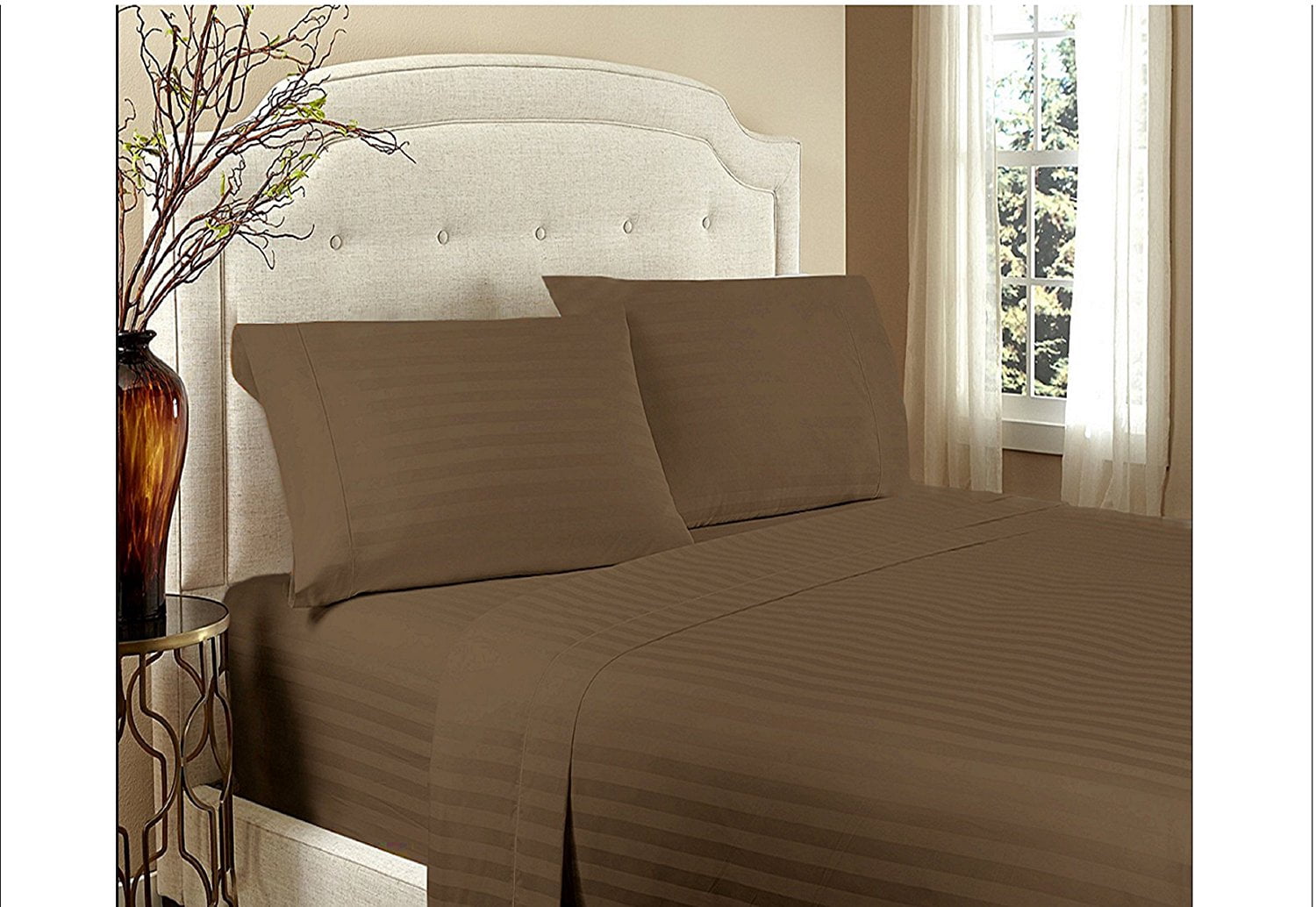 Home Design 1800 Series Luxurious Hotel Stripe Sheet Sets (Twin XL ...