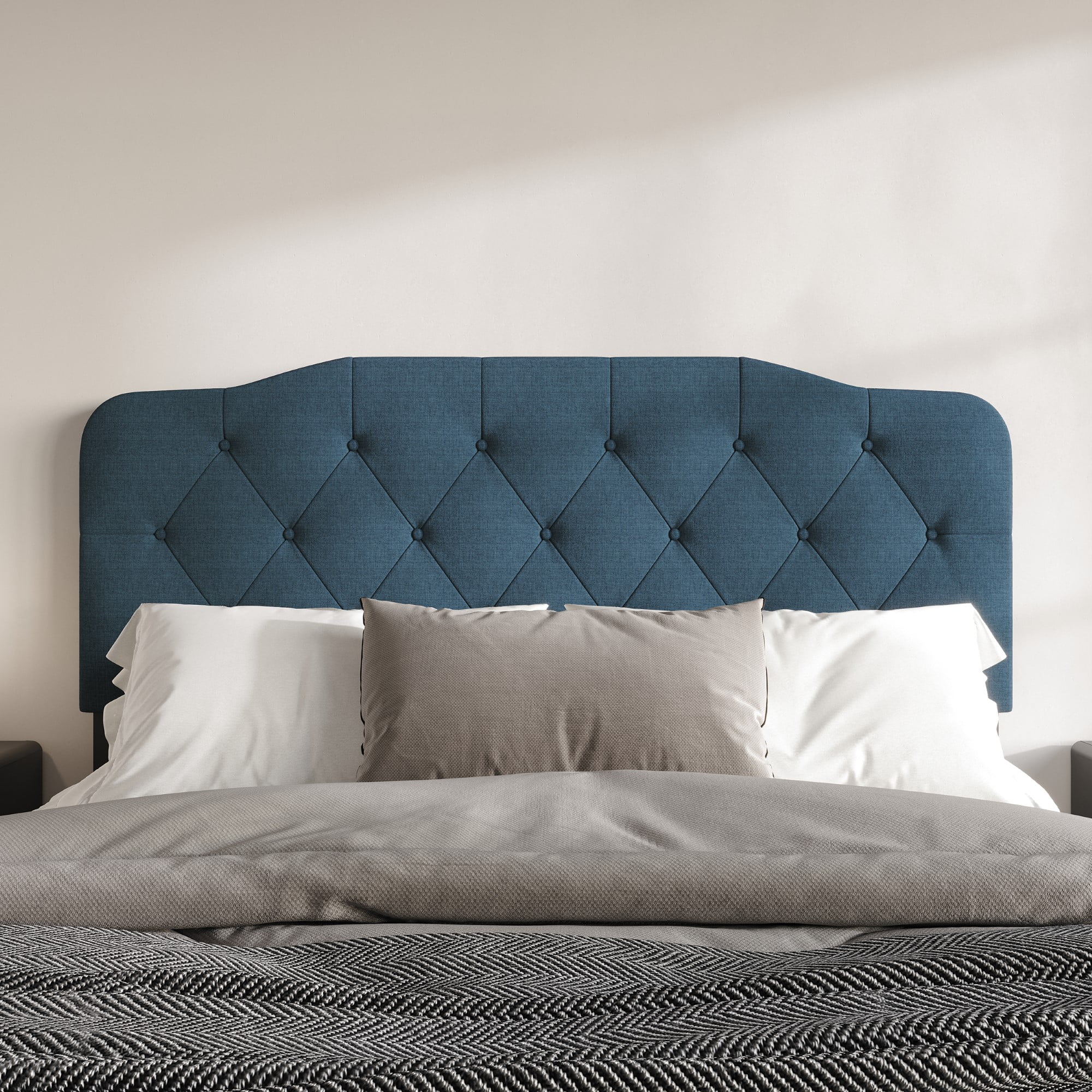 Home Design Albany Twin Tufted Upholstered Headboard with Adjustable ...