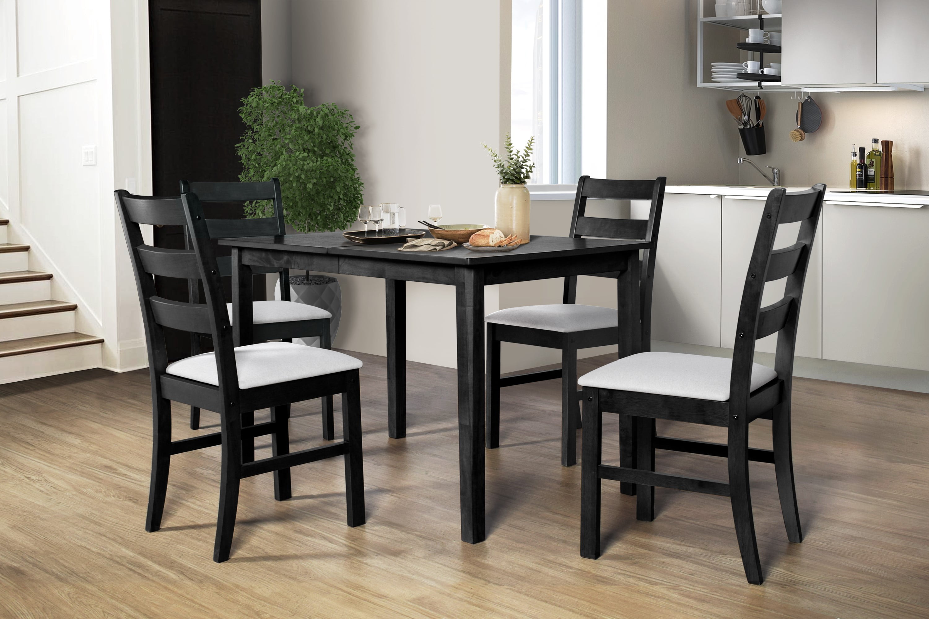 Home Design Athens Dining Set, Black, Black/Gray - Walmart.com