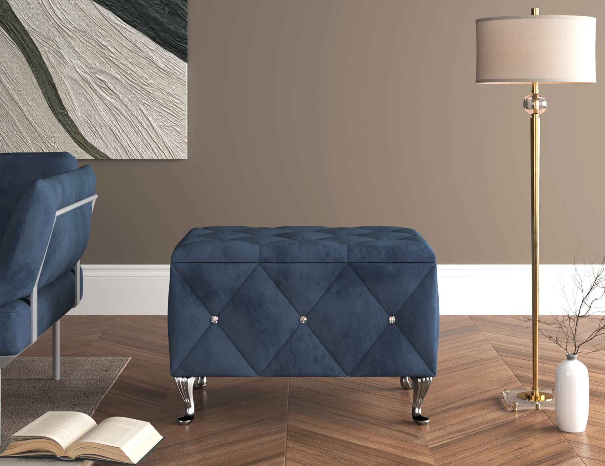 Home Design Bodhi Upholstered 30" Flip Top Storage Bench For Adult ...