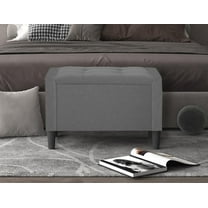 Home Design Arya Flip Top Storage Bench, Upholstered, Button Tufted, 30 ...