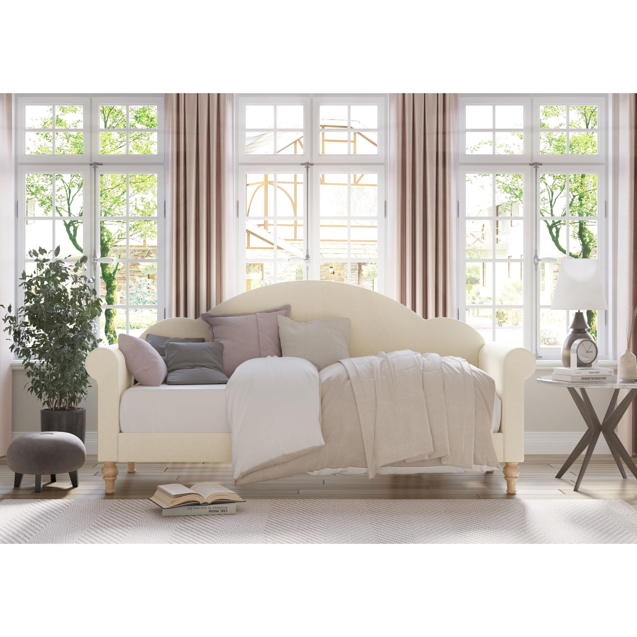 HMD Upholstered Twin Daybed for Living Room, Beige - Walmart.com