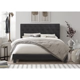 Home Design Dillon Queen Tufted Upholstered Panel Bed Frame with Button ...