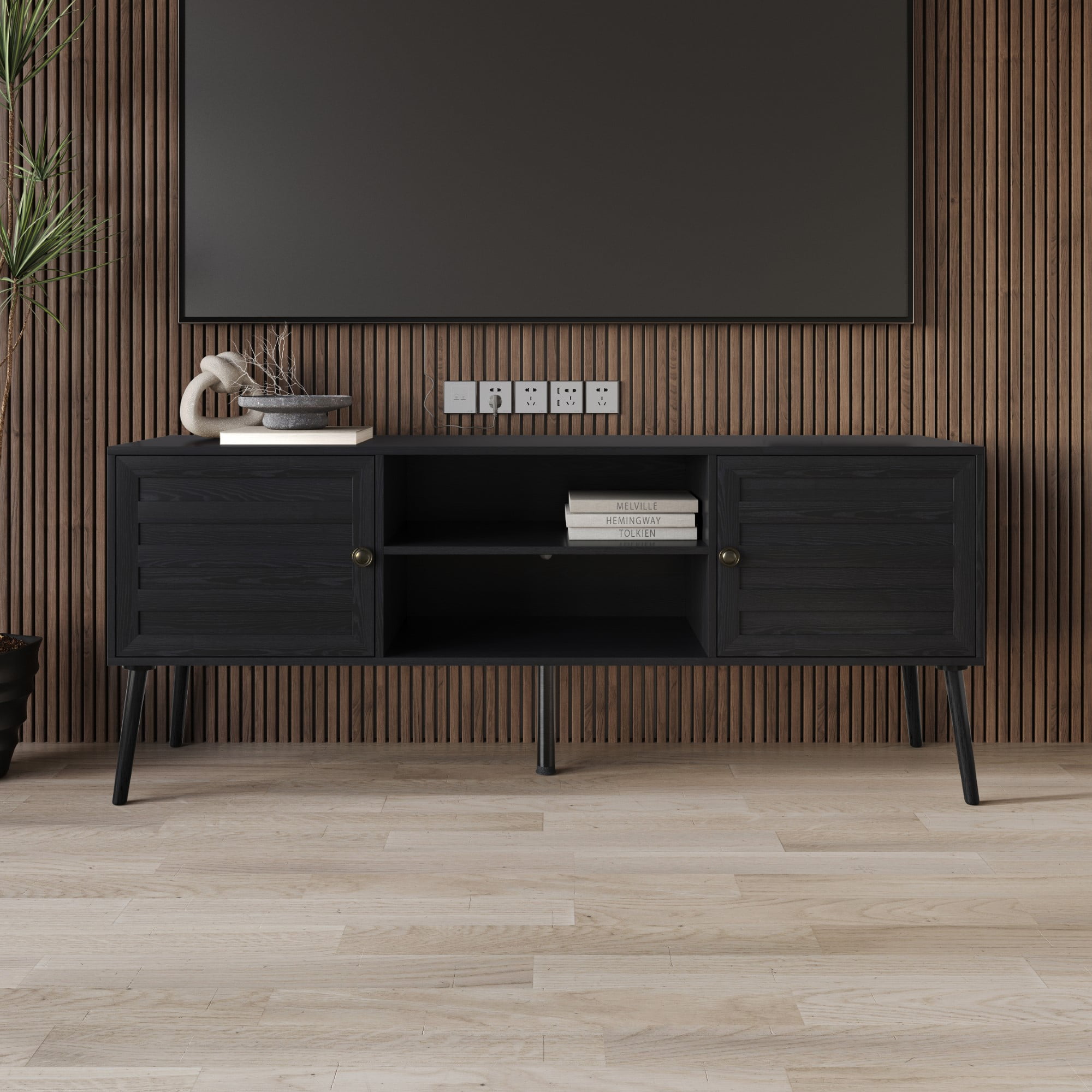 Home Design Dixon 63" TV Stand with Spacious Storage Compartments and ...