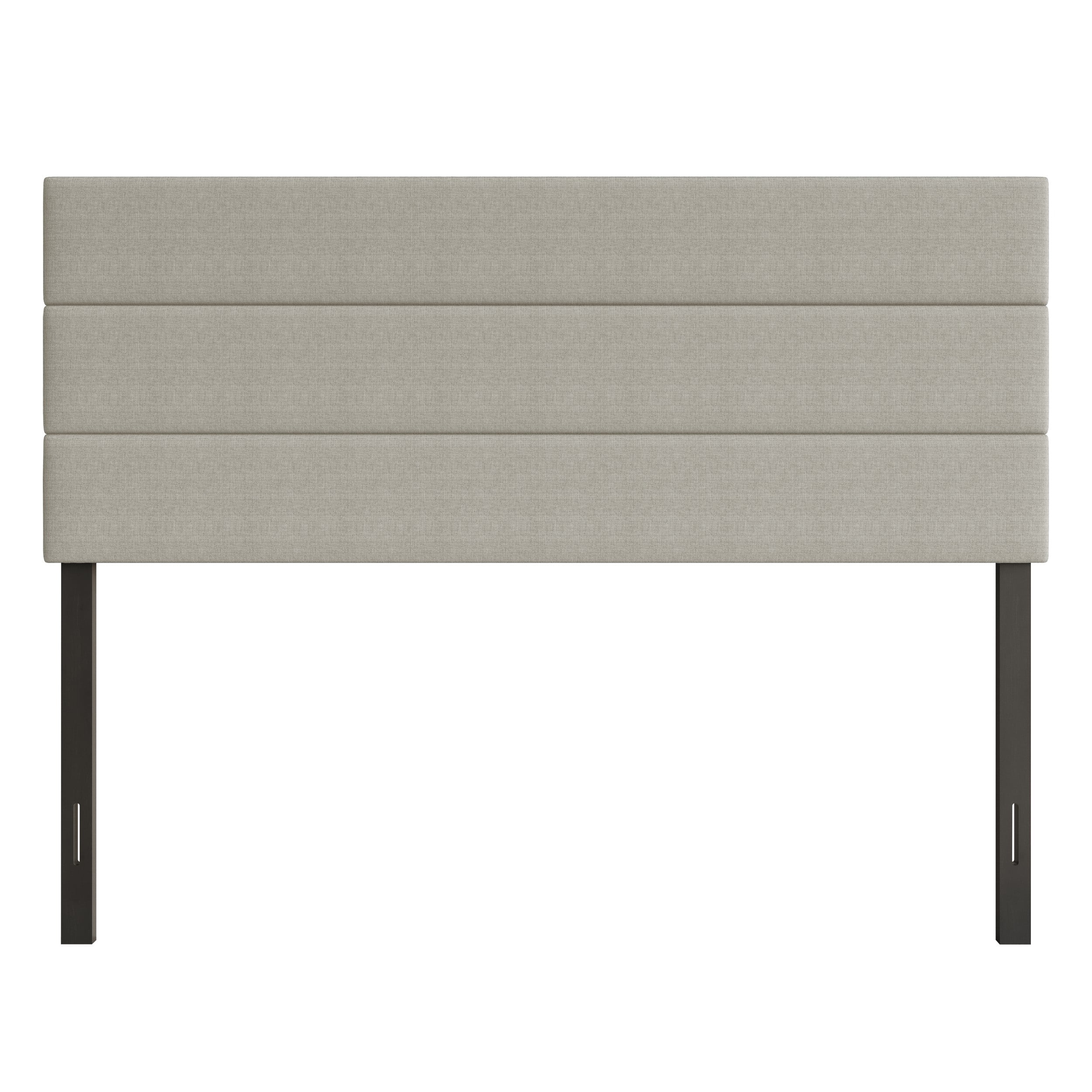 Etta Queen Size Upholstered Headboard with Fabric and Wood, Warm Grey ...