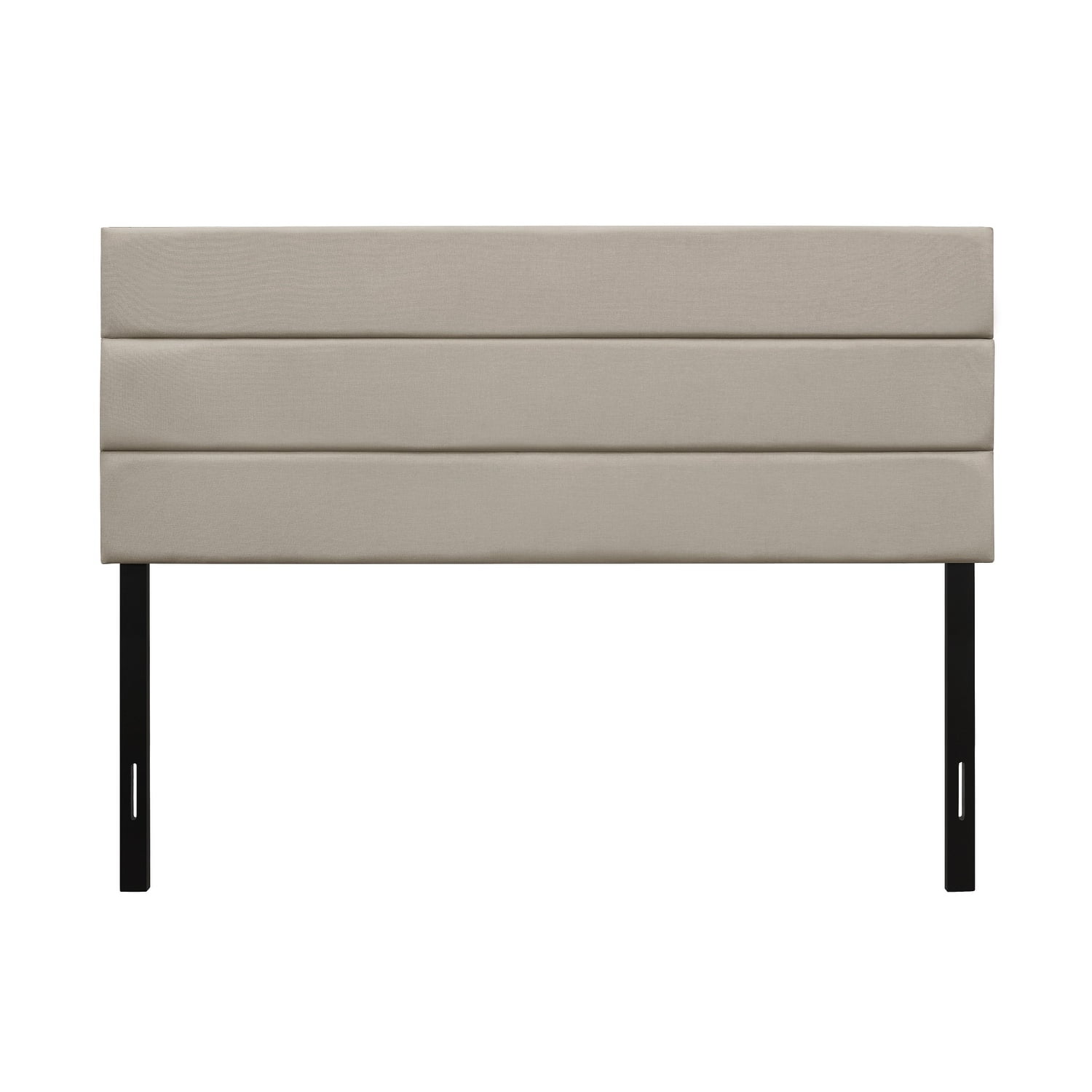 Etta Queen Size Upholstered Headboard with Fabric and Wood, Warm Grey ...