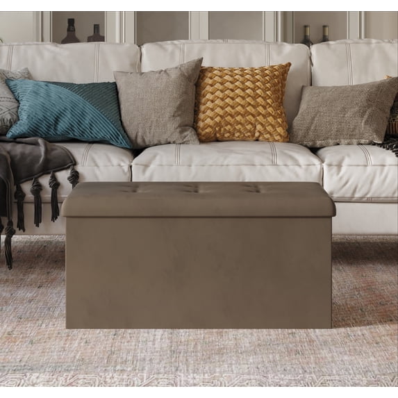 HMD Florence Upholstered Folding Storage Bench - Walmart.com
