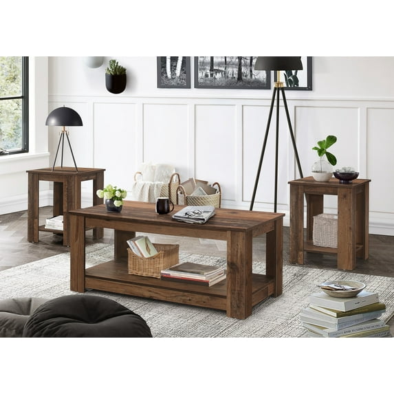 Home Design Gloria 3-Piece Coffee Table Set with Rectangular Coffee ...