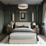 Free Shipping! HMD Harlan King Upholstered Canopy Bed with Storage ...