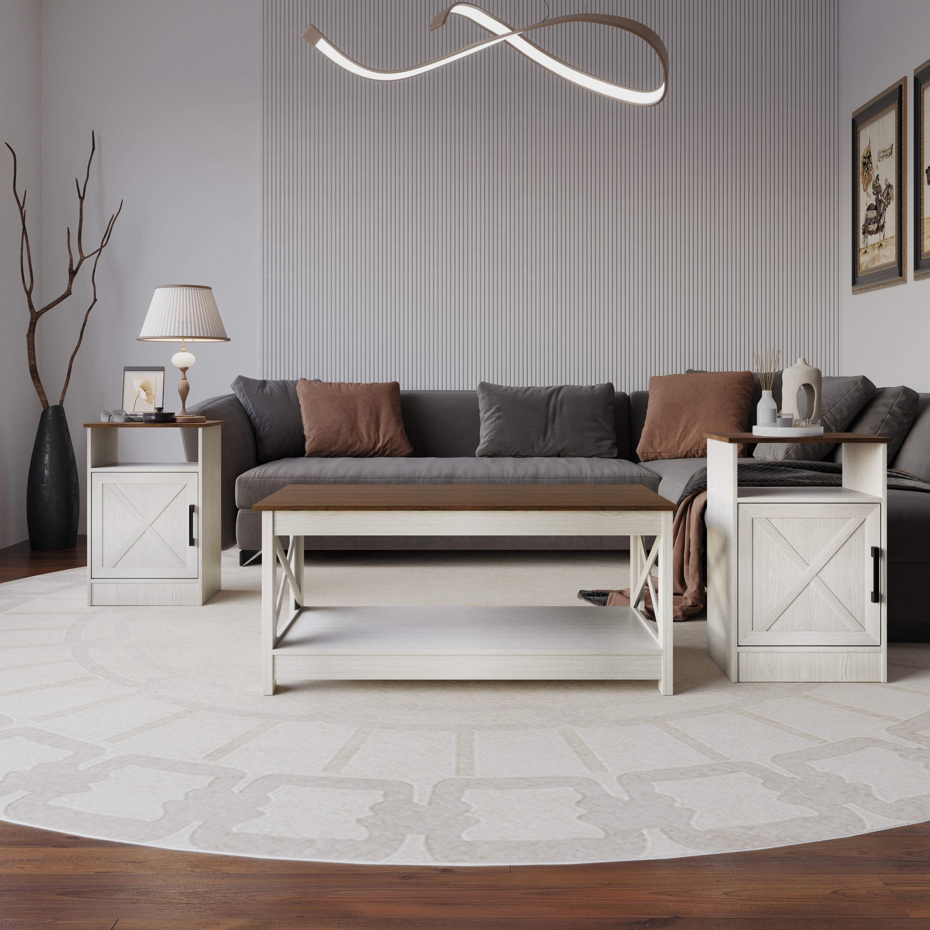Home Design Lebanon 3 Piece Coffee Table Set - Includes coffee table ...