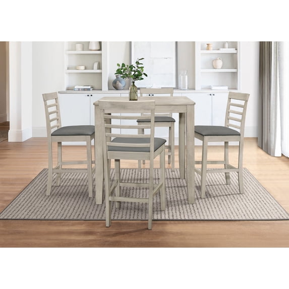 Home Design Posey Counter Chairs (Set of 4), Antique Gray/Gray, Slat ...