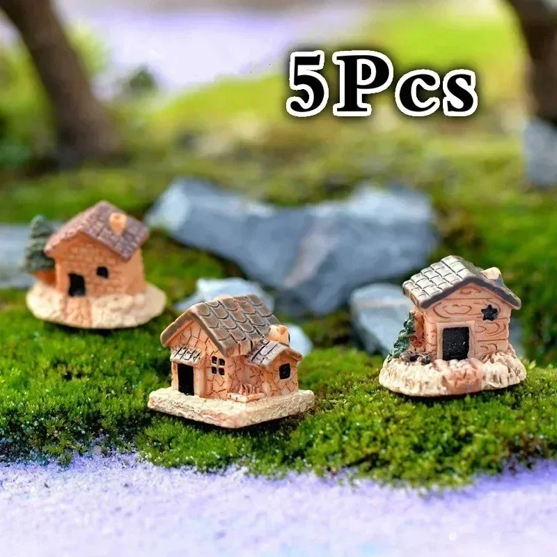 Home Desktop Small Crafts Mini Statues Doll House Stone House Garden ...