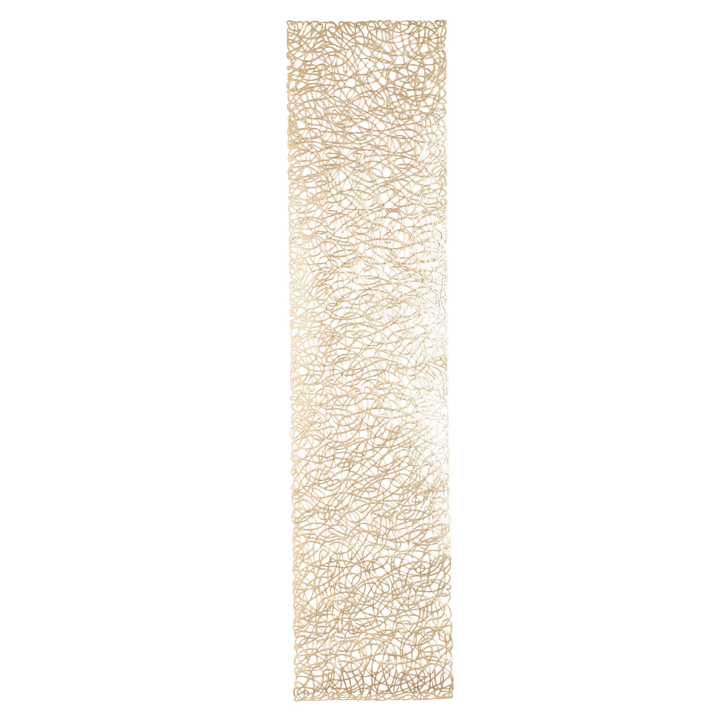 Home Details 59” x 13.75” Rope Laser Cut PVC Table Runner, Gold ...