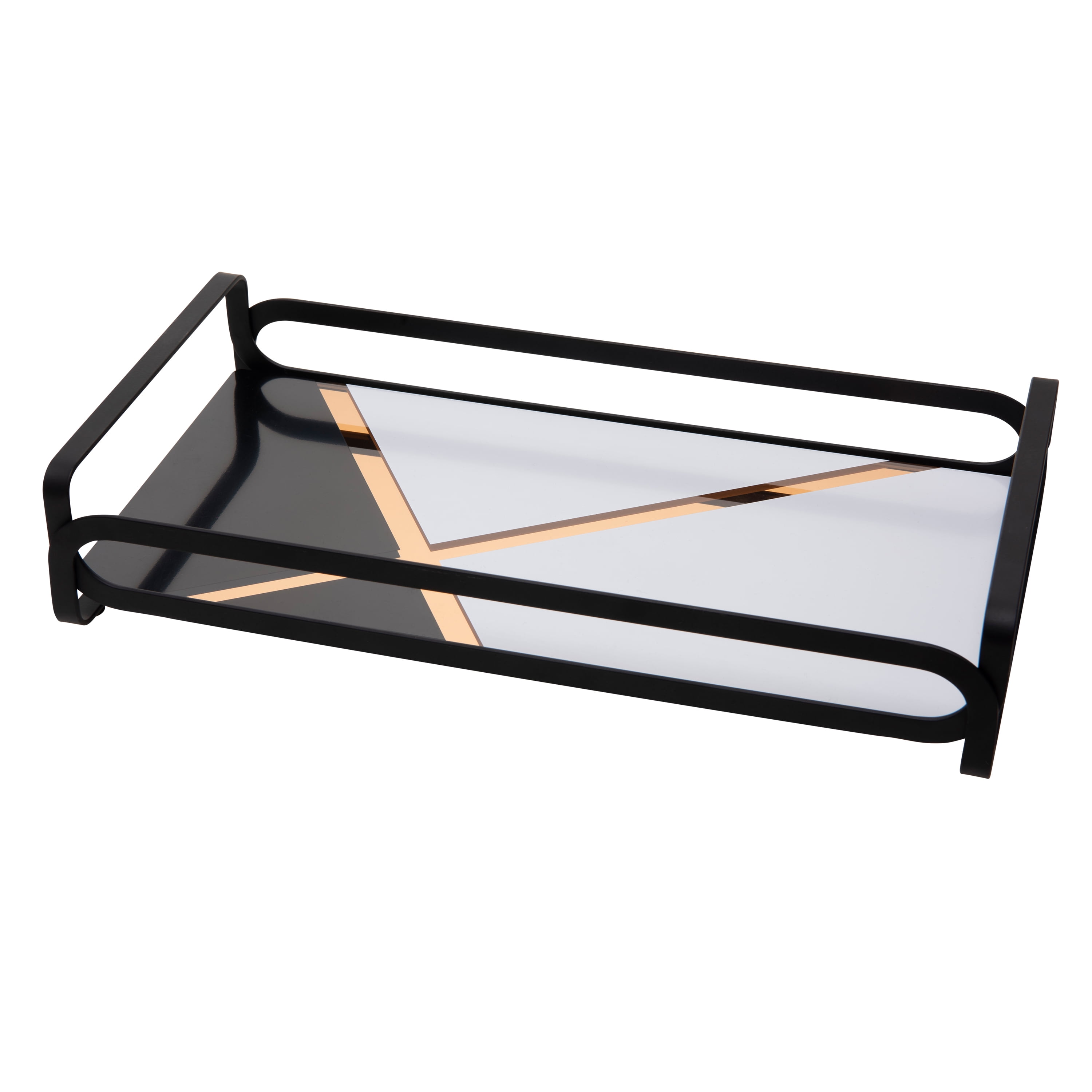Home Details Color Block Vanity Tray in Matte Black - Walmart.com