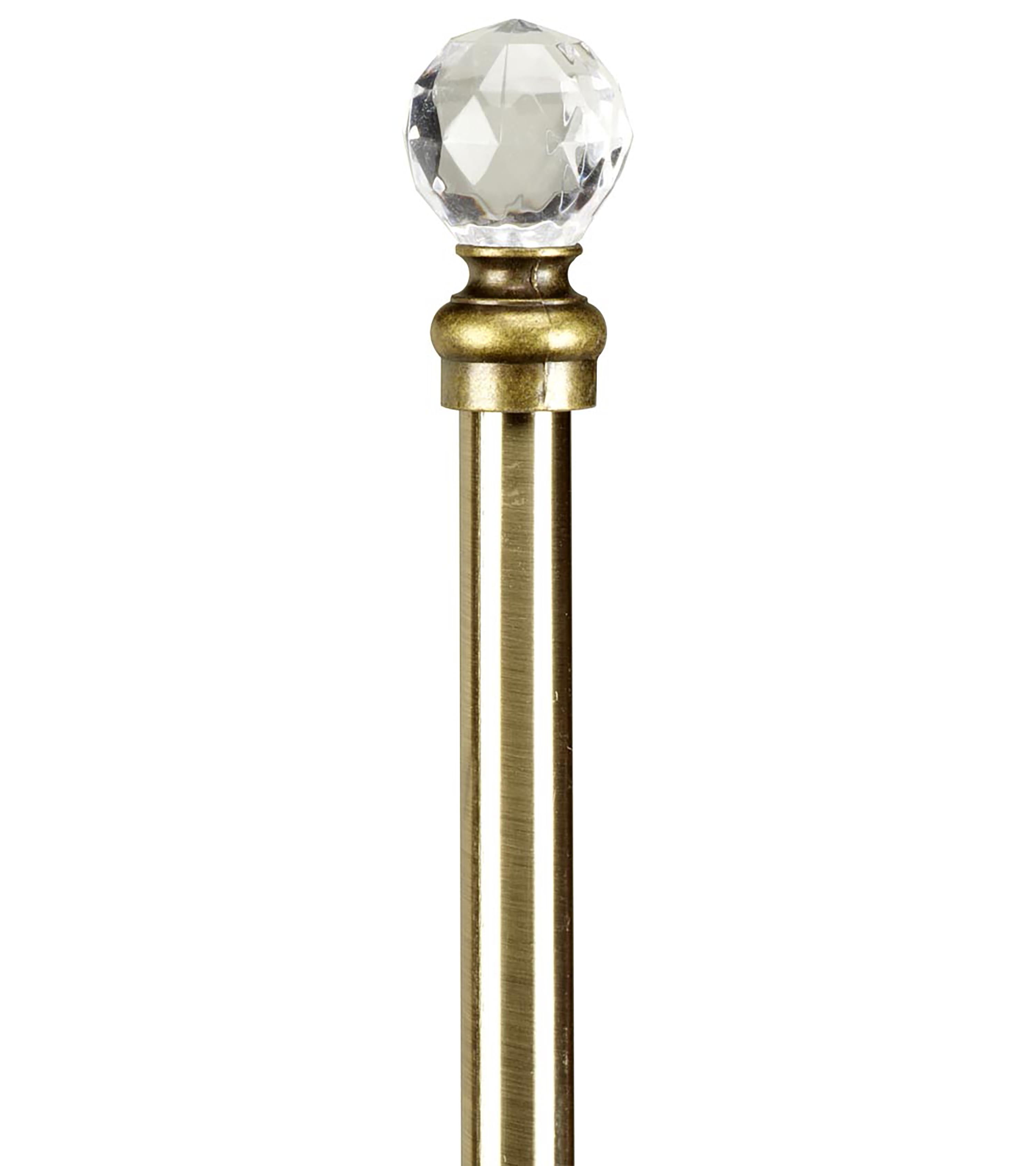 Home Details Crystal Ball Curtain Rod 48-86" in Antique Brass - Walmart.com