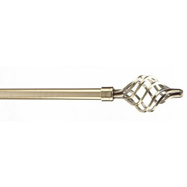 Home Details Modern Twist Curtain Rod 24-48", Antique Brass - Walmart.com