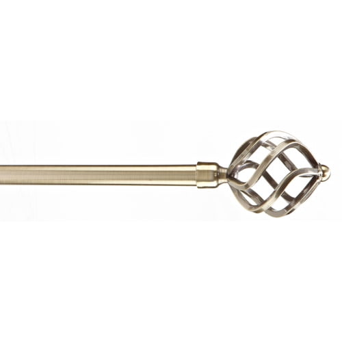 Home Details Royal Twist Curtain Rod 24-48" in Antique Brass - Walmart.com