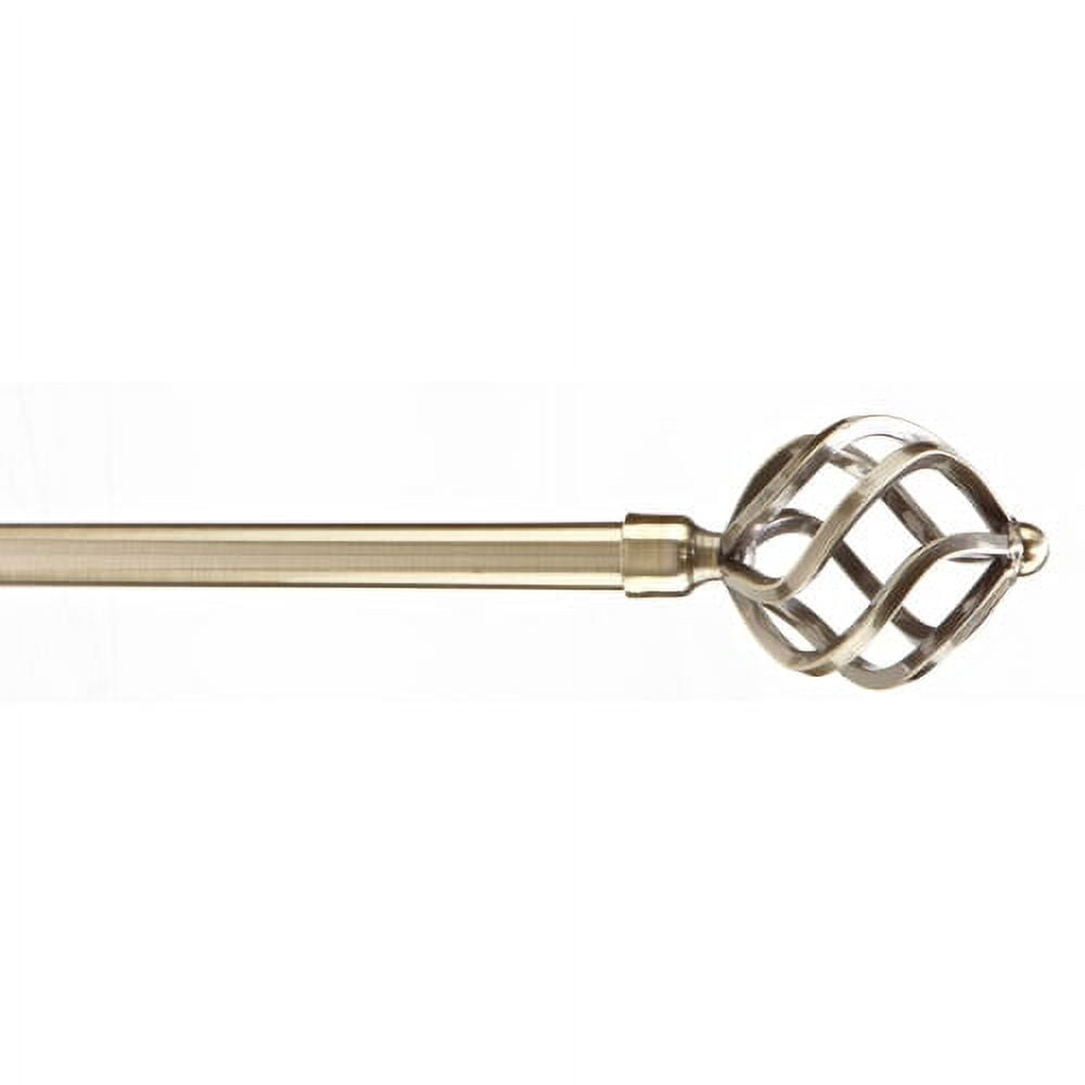 Home Details Royal Twist Curtain Rod 24-48" in Antique Brass - Walmart.com