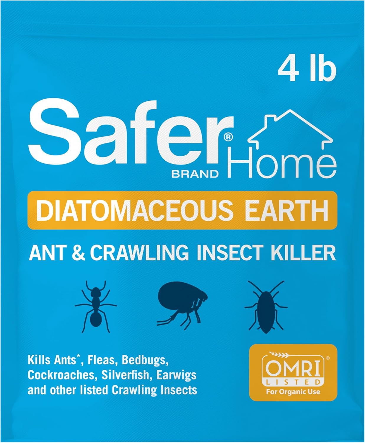 Home Diatomaceous Earth 4 lb Organic OMRI DE - Cockroach Killer Indoor ...