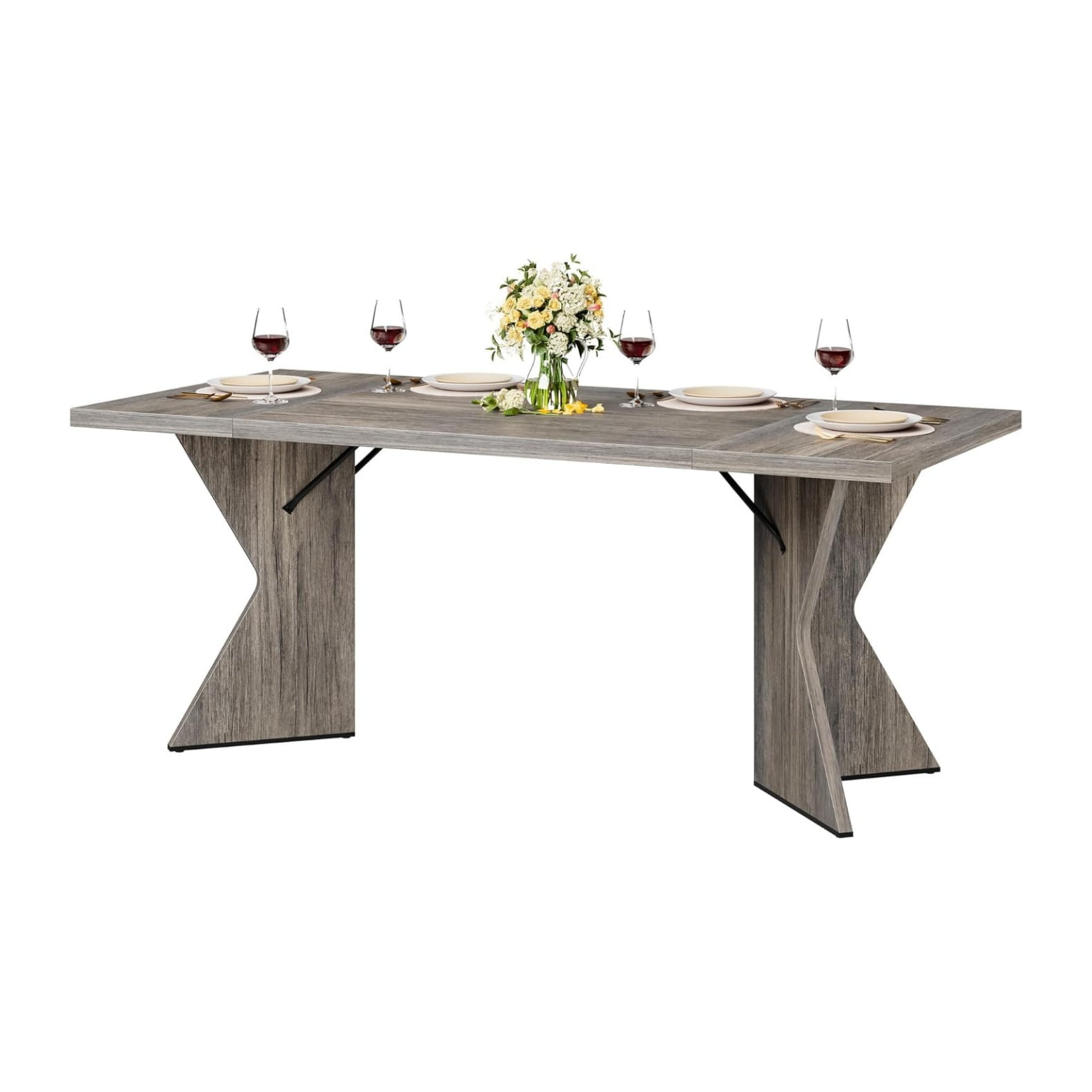 Home Dining Room Table 6, 70.9'' Rectangular Kitchen Table Dining Room ...