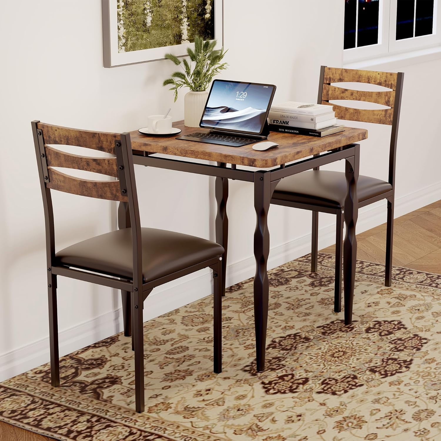 Home Dining Table Set for 2, Dining Table and Chairs Set of 2, 3 Piece ...