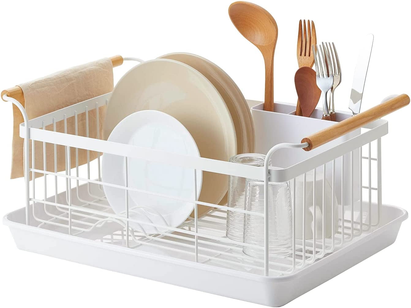 Home Dish Rack with Removeable Drainer Tray, Kitchen Counter Dish ...
